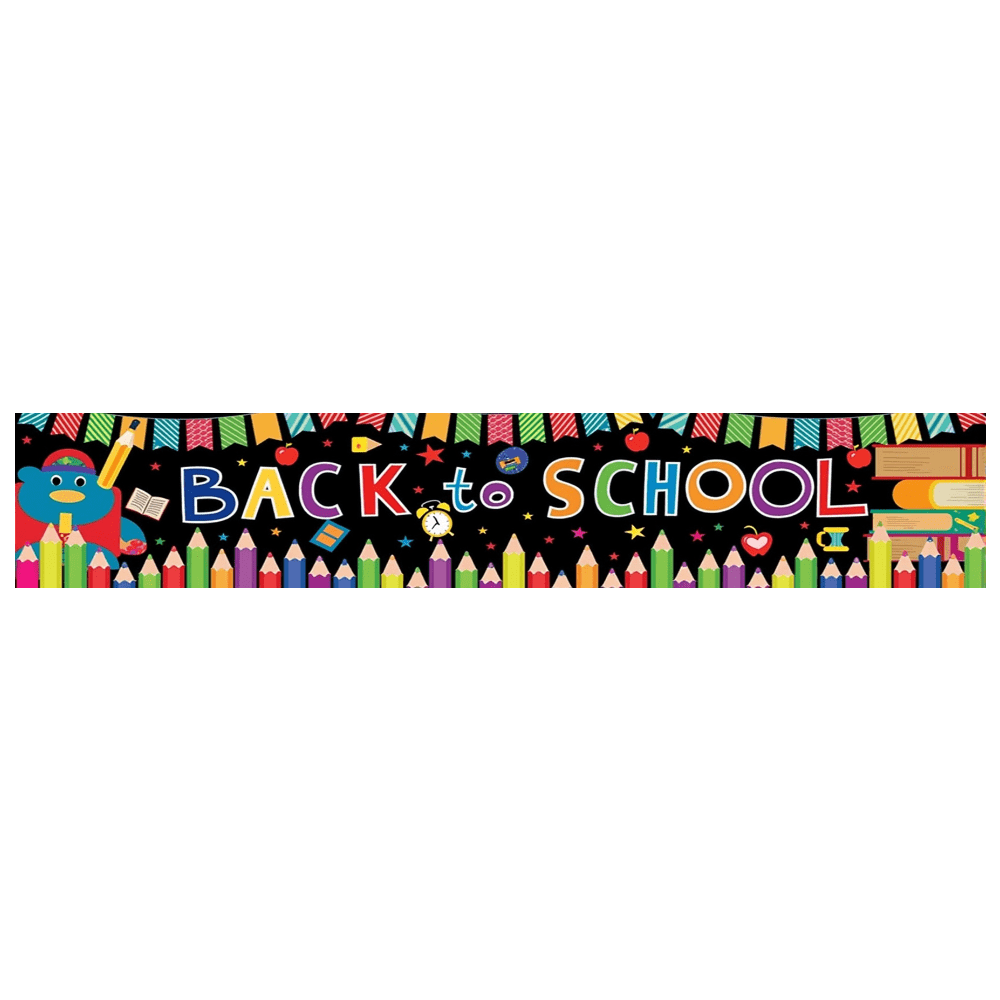 Colorful Theme Back to School Pencils Banner Educational Decorative ...
