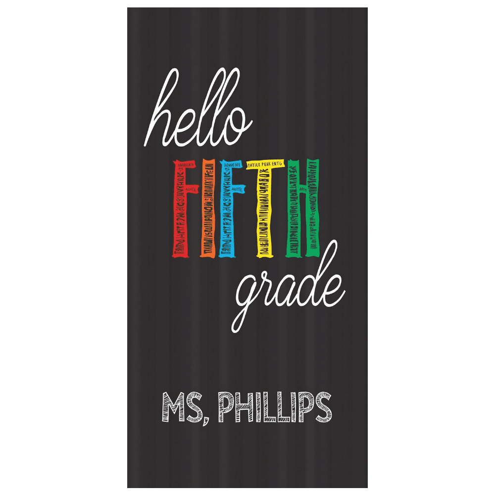 Colorful Theme Classroom Banner Hello Fifth Grade Educational for ...