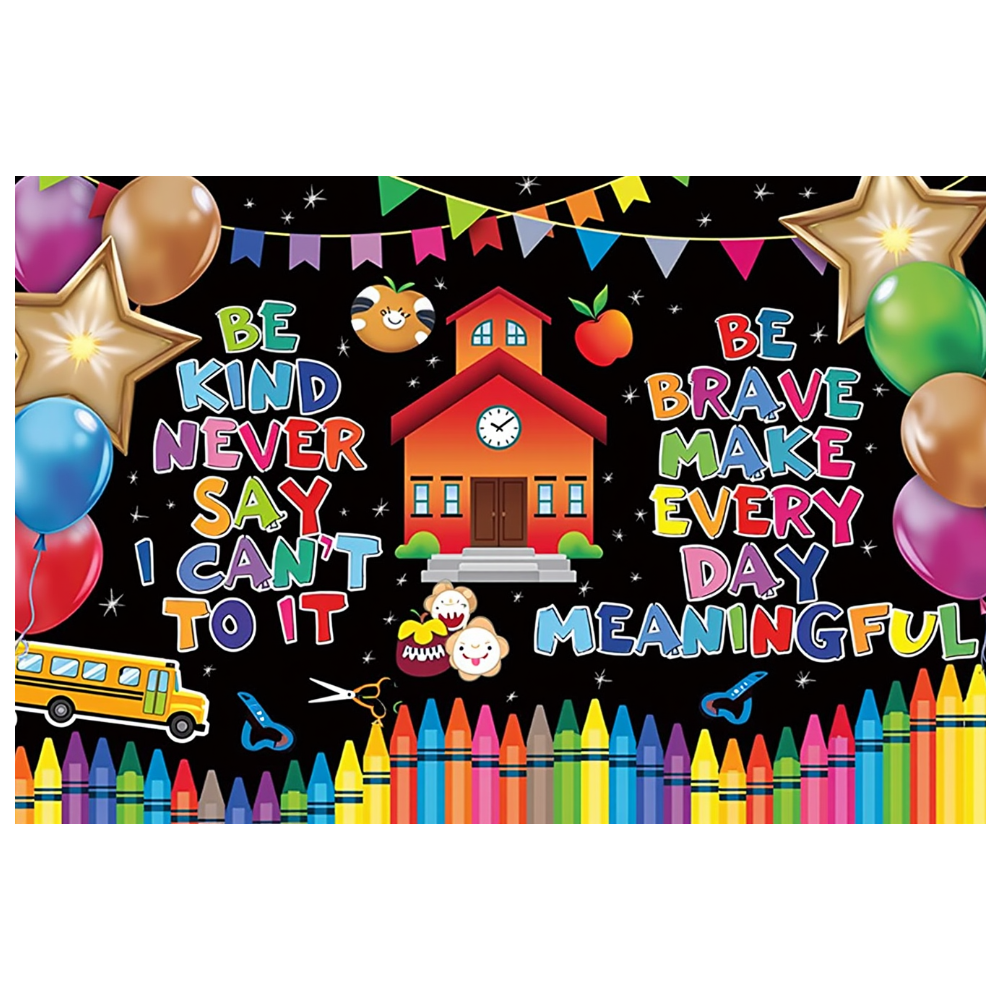 Colorful Theme Classroom Banner Inspirational Words Crayon School Décor ...