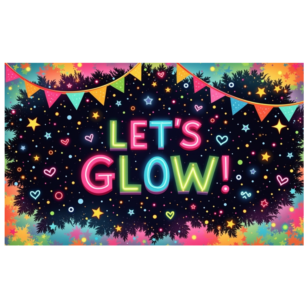 Colorful Theme Let's Glow Neon Banner Decorative Lights Festive Fun for ...
