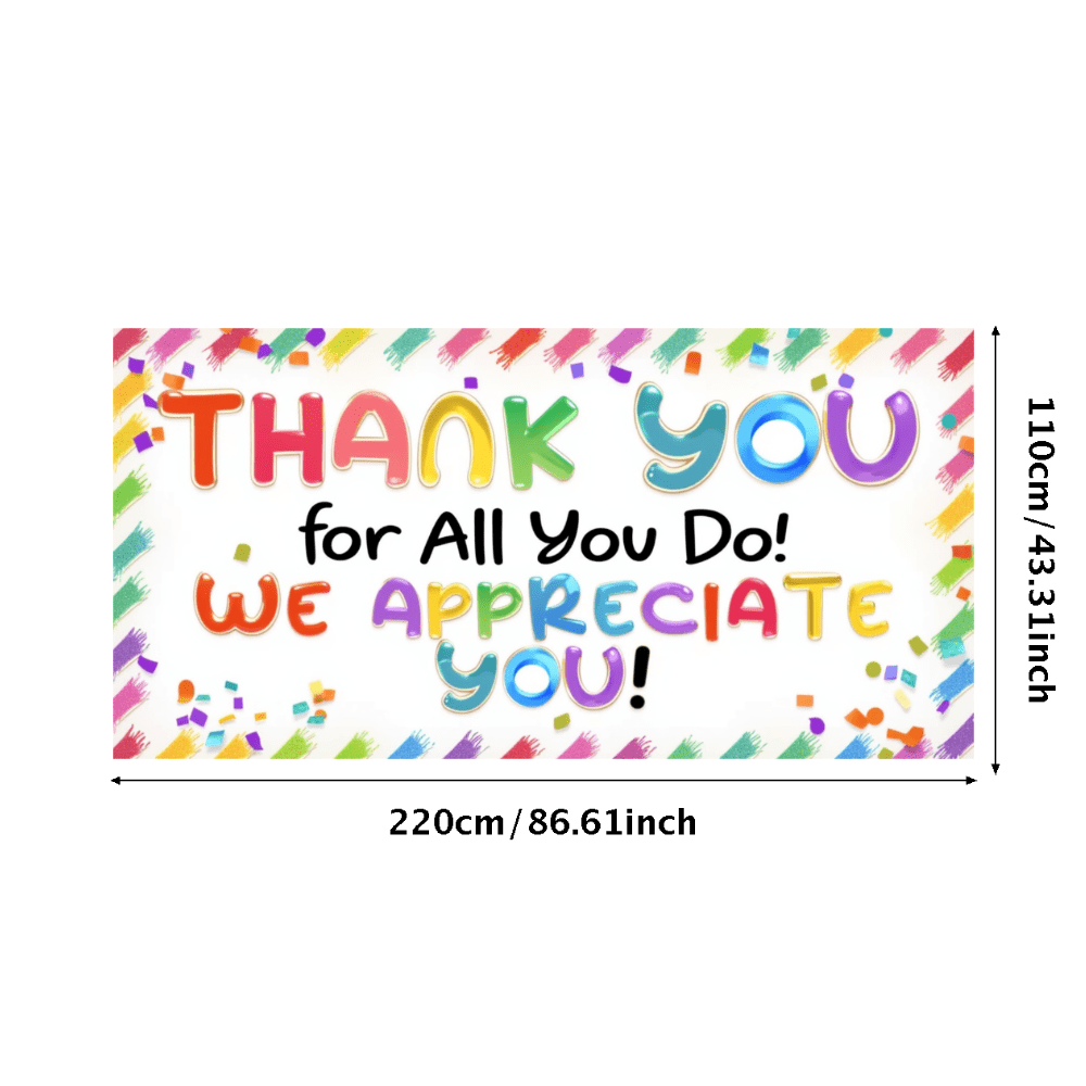 Colorful Theme Thank You Banner Decorative Design Appreciation Banner ...
