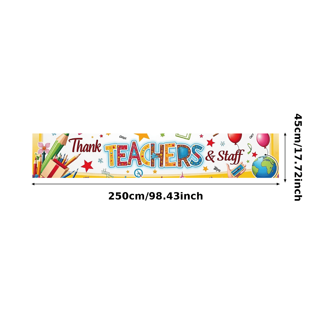 Colorful Theme Thank You Teachers Banner School Celebration Educational ...