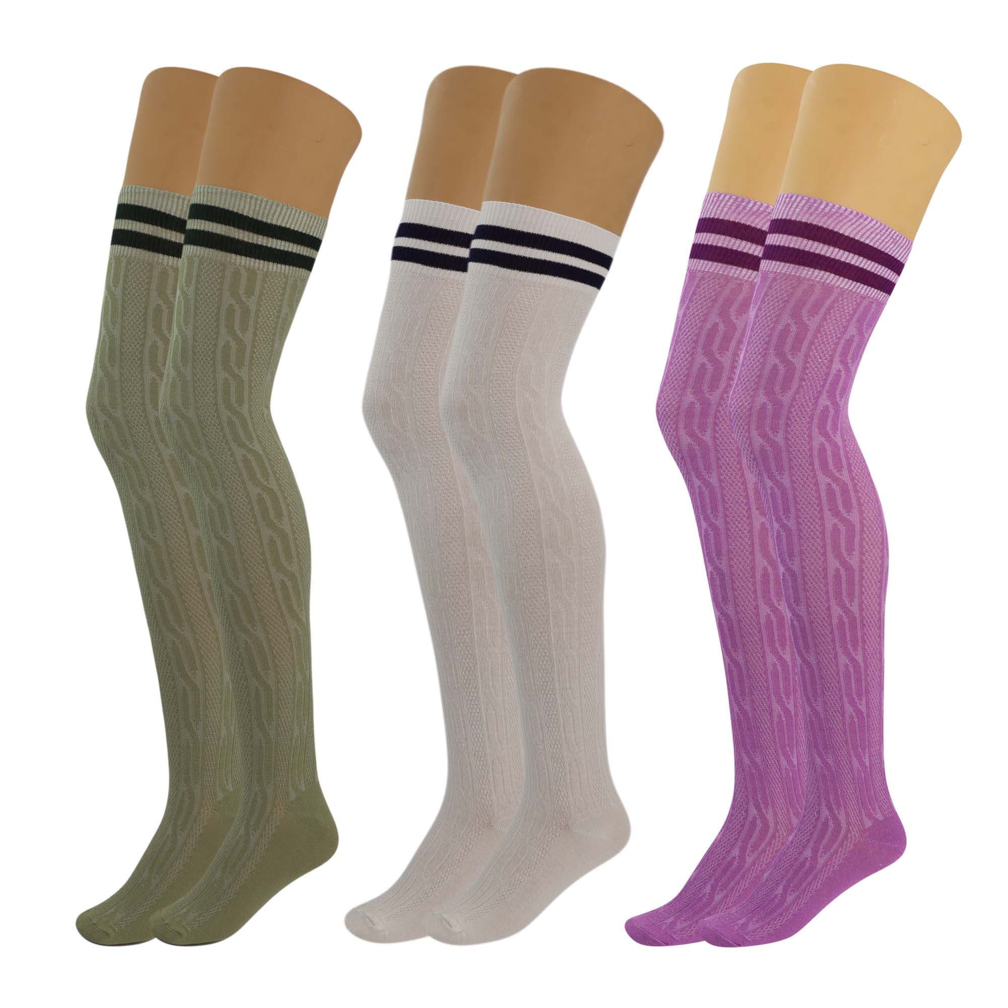 Colorful Thigh High Socks for Women Over The Knee Warm Long Boot Socks ...
