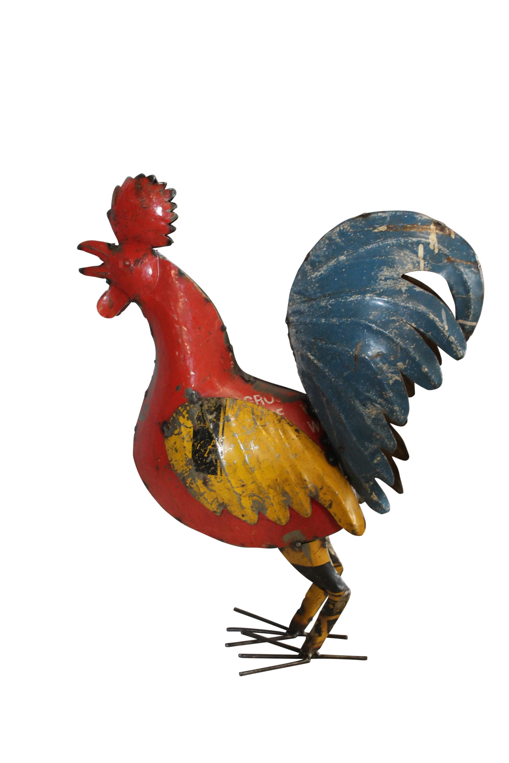 Colorful Thin Metal Rooster, Cockerel Statue 16" x 6" x 19"H - Walmart.com