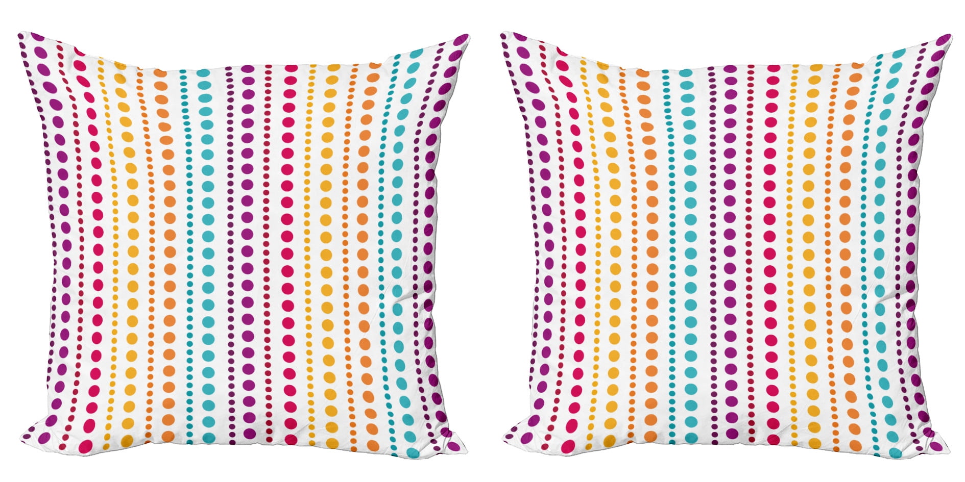 Ambesonne Colorful Throw Pillow Cover 2 Pack, Half Toned Polka Dots, 18 ...