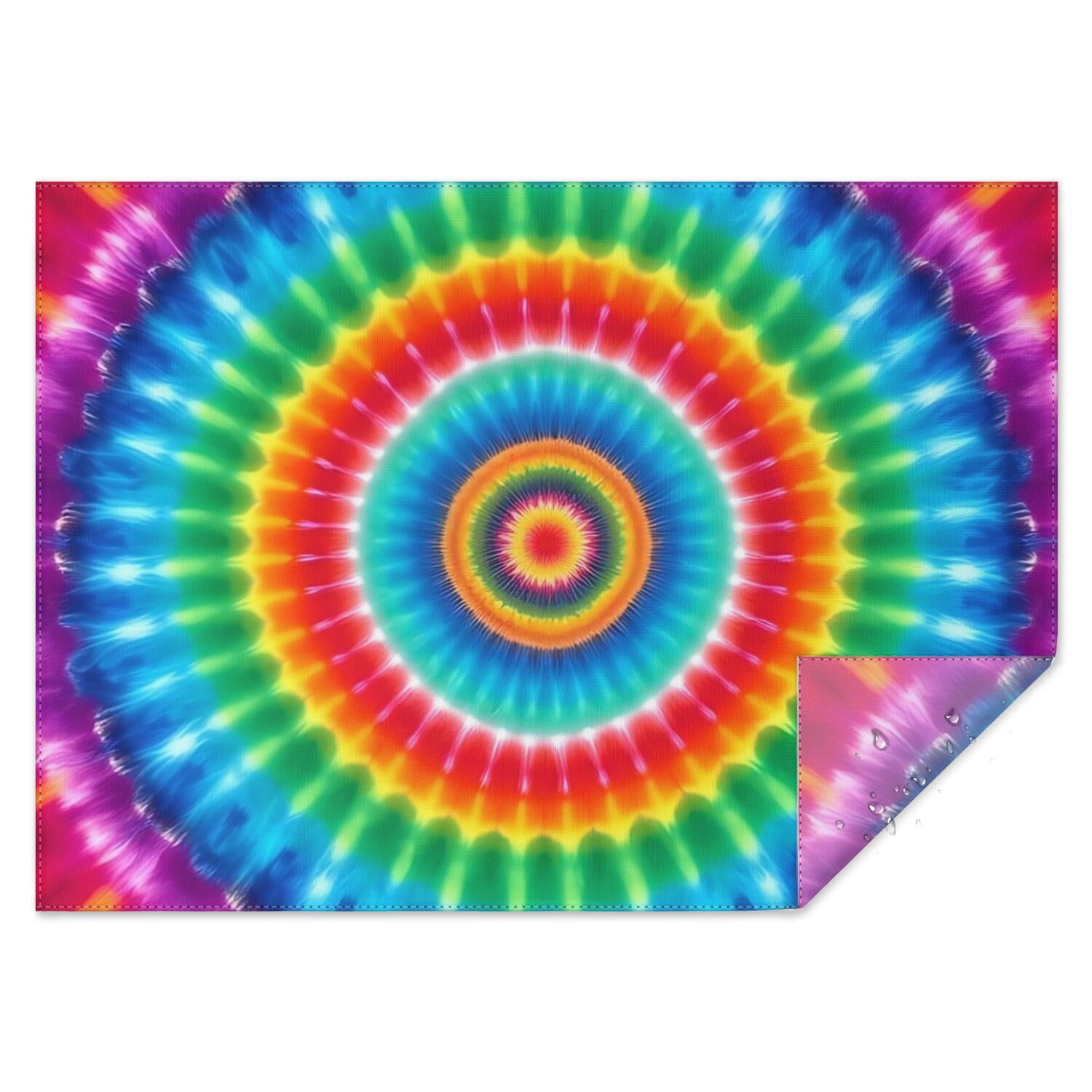 Colorful Tie Dye Circular Pattern Rectangle Tablecloth 60"x84 ...