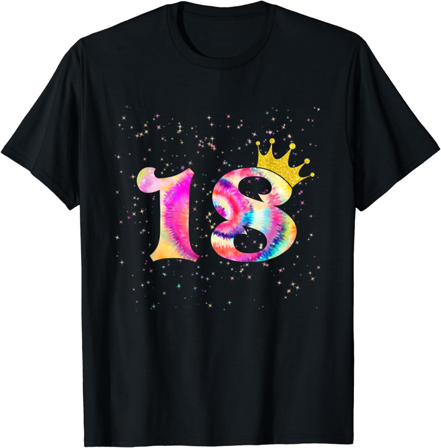 Colorful Tie Dye Crown 18 Years Old Girls 18th Birthday 2003 T-Shirt ...