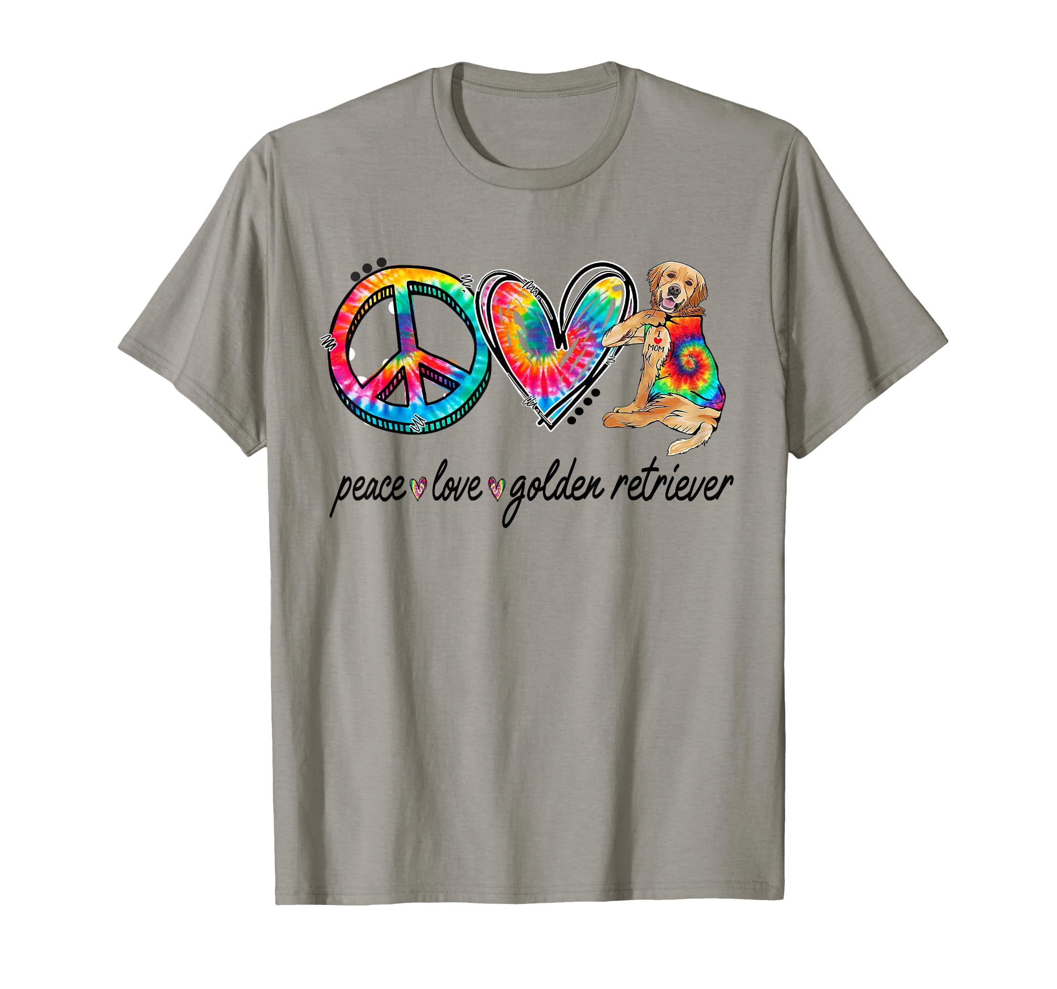 Colorful Tie Dye Golden Retriever T-Shirt | Peace Love Design | Comfort ...