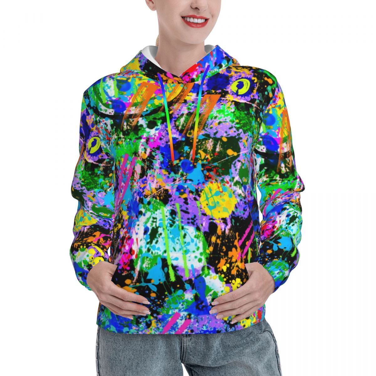 Colorful Tie Dye Hoodies Spring Neon Flow Outerwear Sweatshirts Female ...