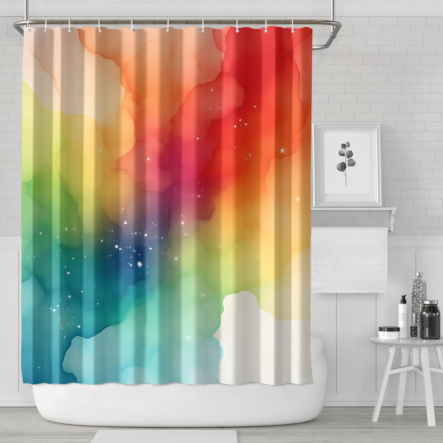 Colorful Tie Dye Ink Splash Pattern Shower Curtain 72"x84" ,Bathroom ...