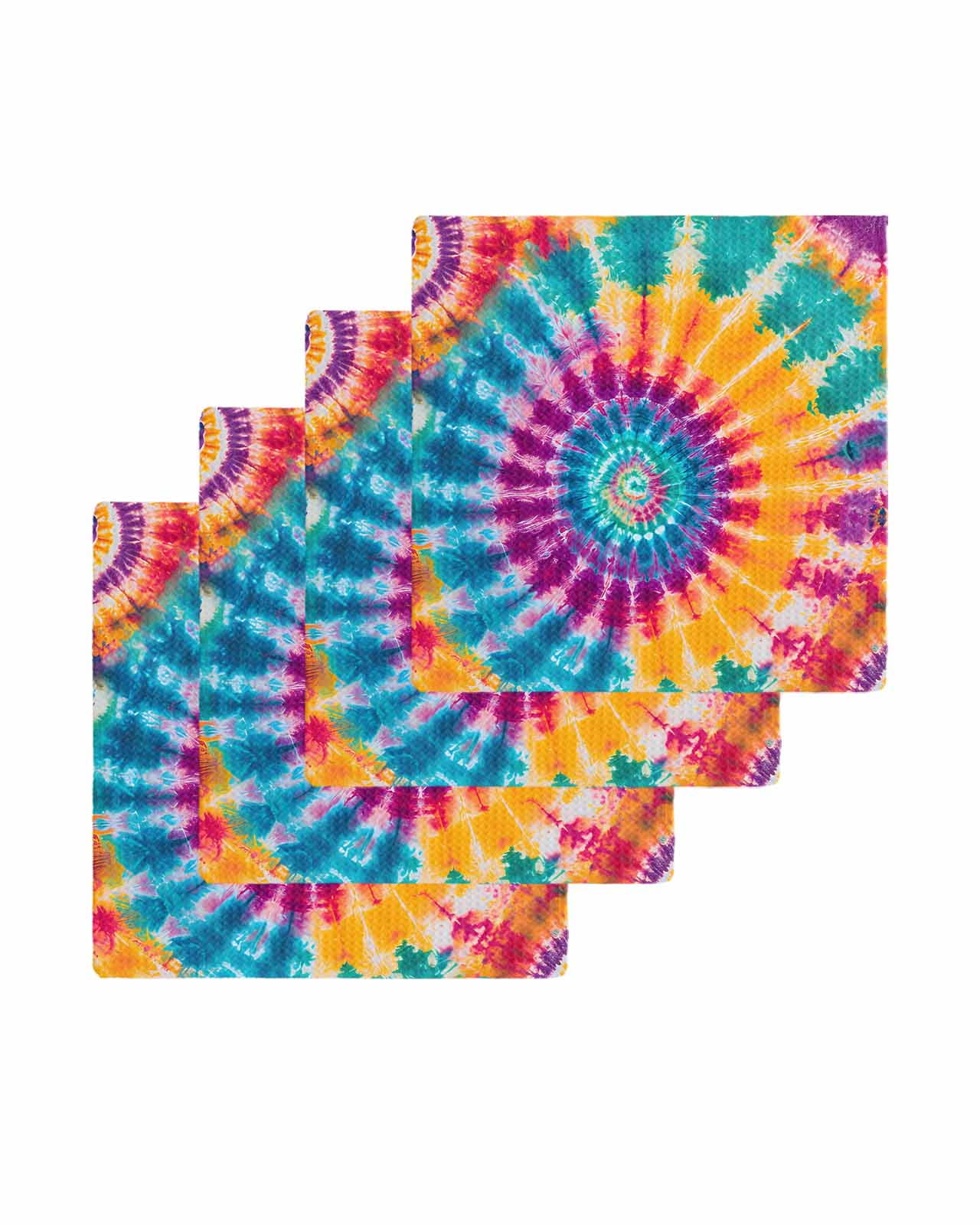 Colorful Tie-Dye Kitchen Dish Towels for Drying Dishes Set of 4, Ethnic ...