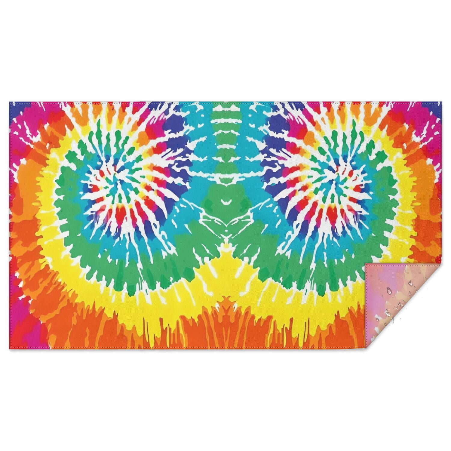 Colorful Tie Dye Pattern Rectangle Tablecloth 60"x102",Waterproof ...