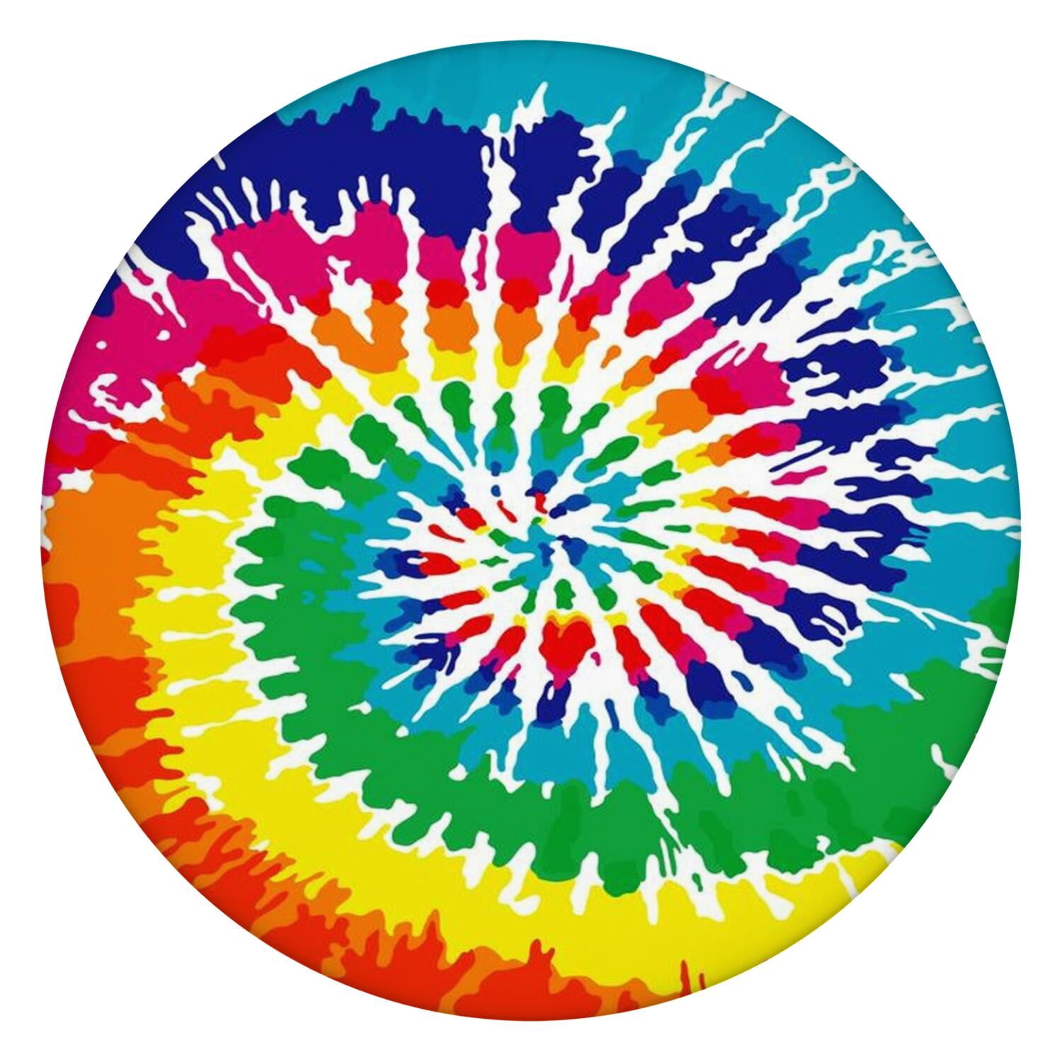 Colorful Tie Dye Pattern Round Fitted Tablecloth with Elastic Edge ...