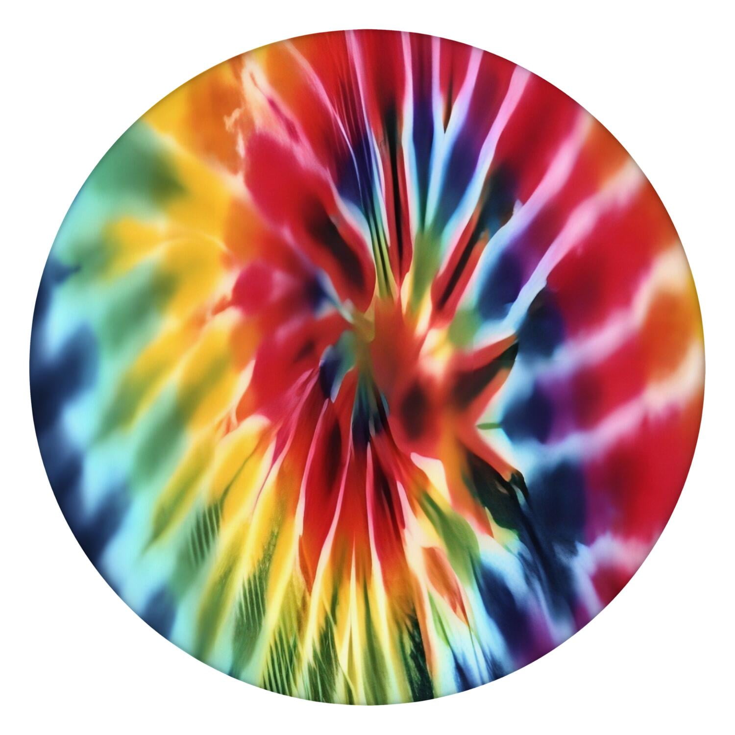 Colorful Tie Dye Pattern Round Fitted Tablecloth with Elastic Edge ...