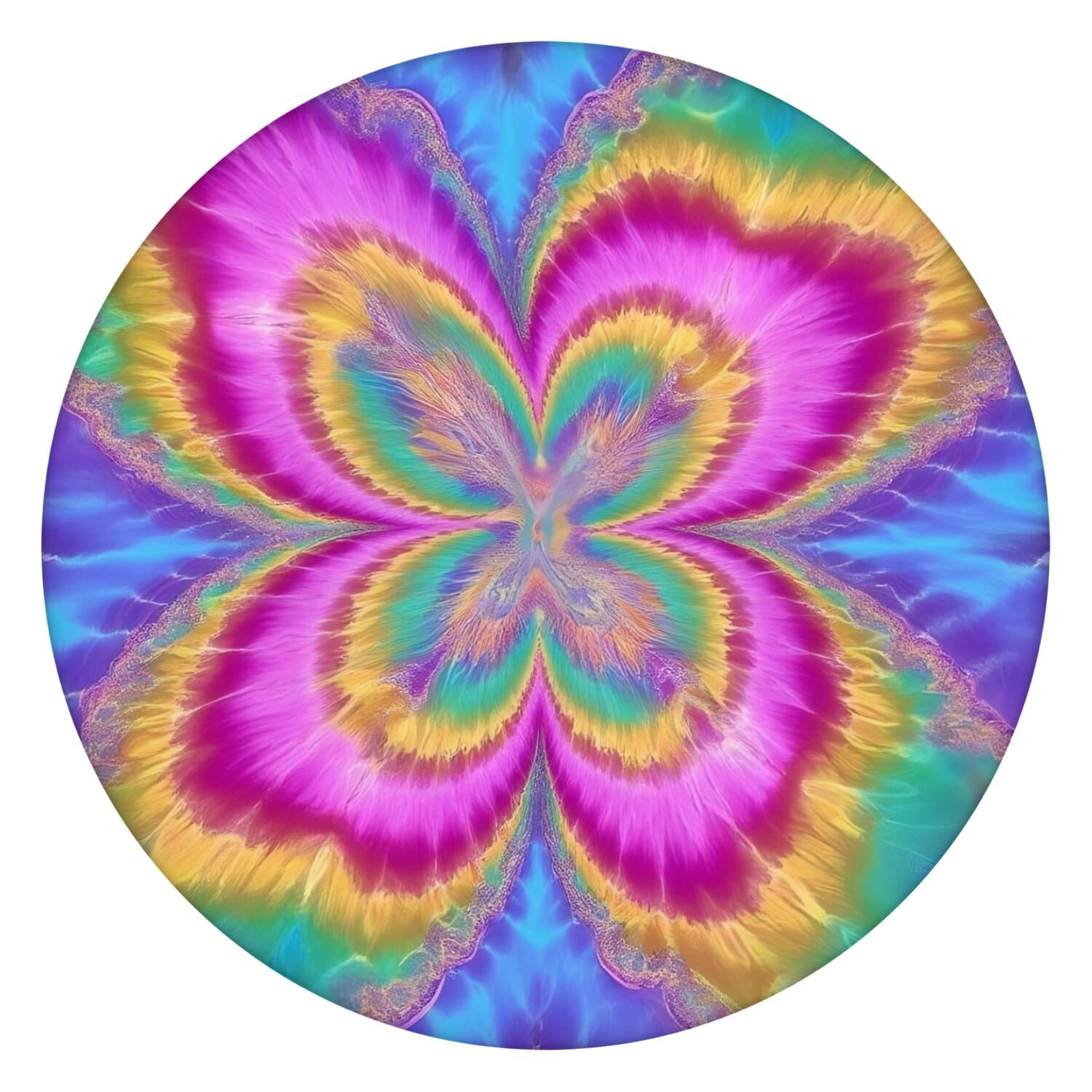 Colorful Tie Dye Pattern Round Fitted Tablecloth with Elastic Edge ...