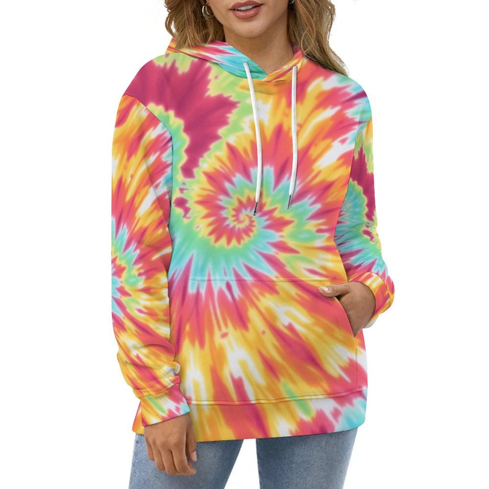 Colorful Tie Dye Swirl Hoodies Long-Sleeve Spring Fashion Oversize ...