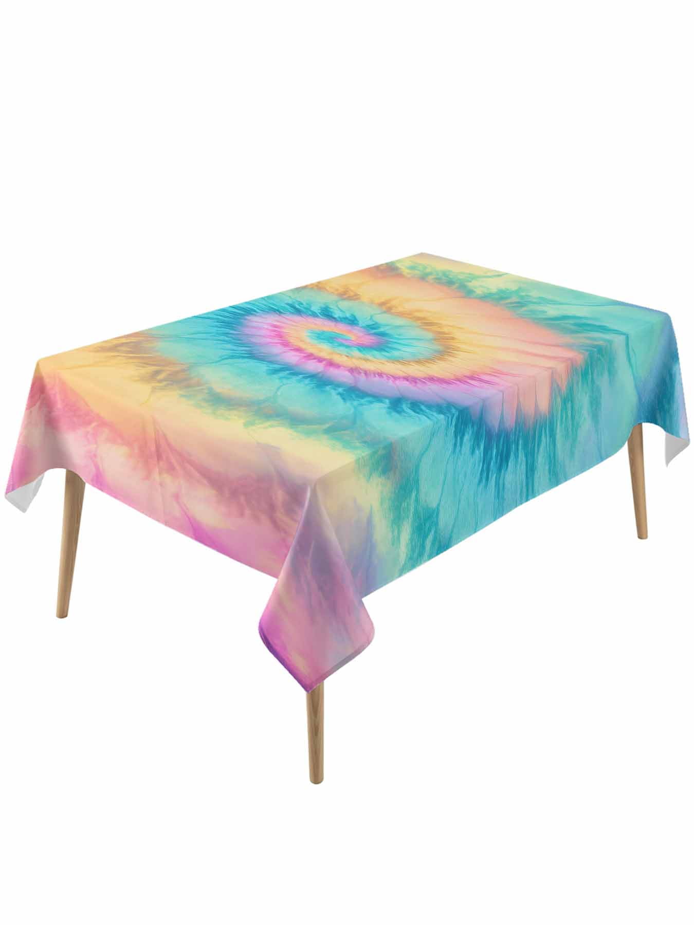 Colorful Tie Dye Table Cloth, Rainbow Ombre Abstract Pattern Art ...