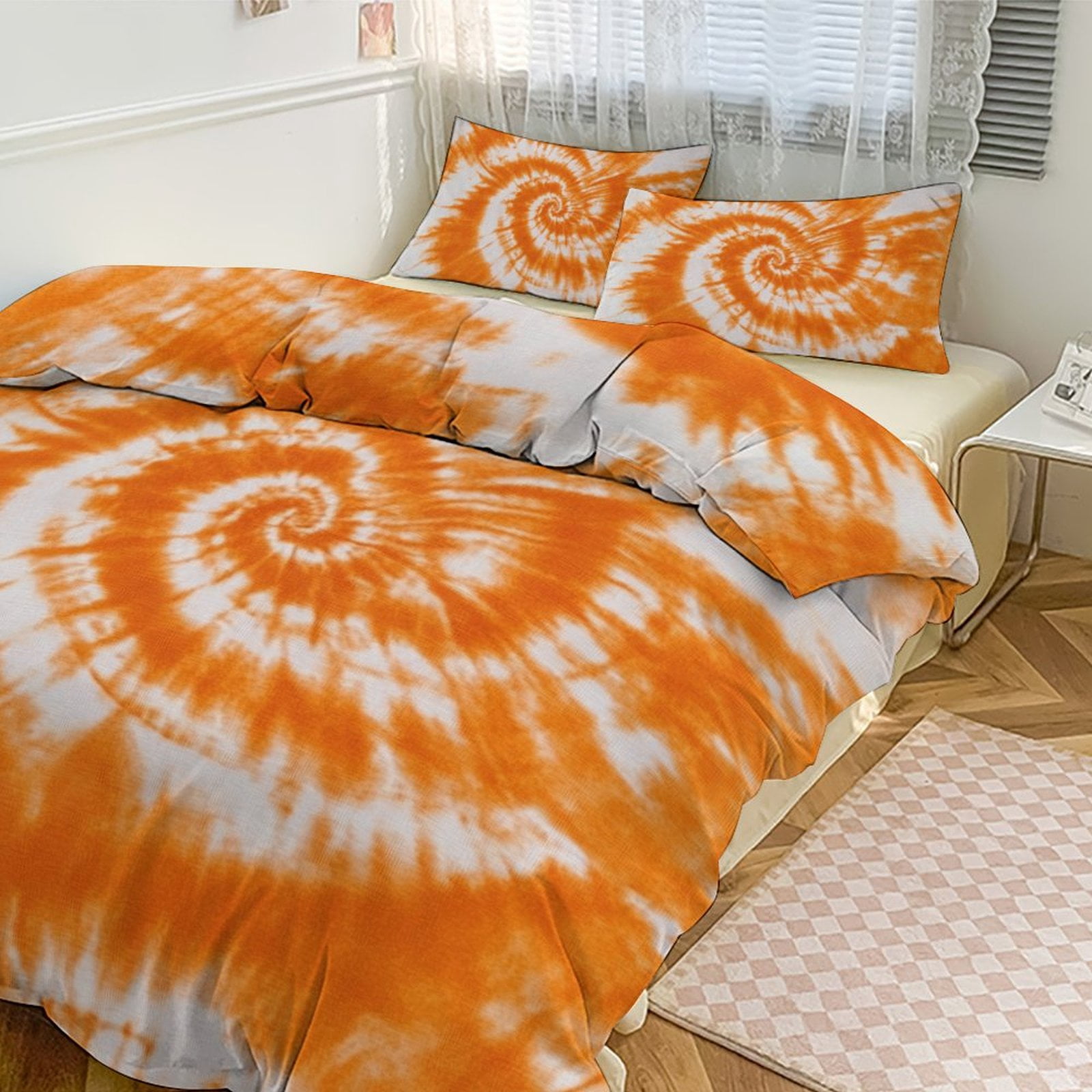 Colorful Tie Dye Vortex Bedding Sets Twin Duvet Cover 3 Piece Cute Bed ...
