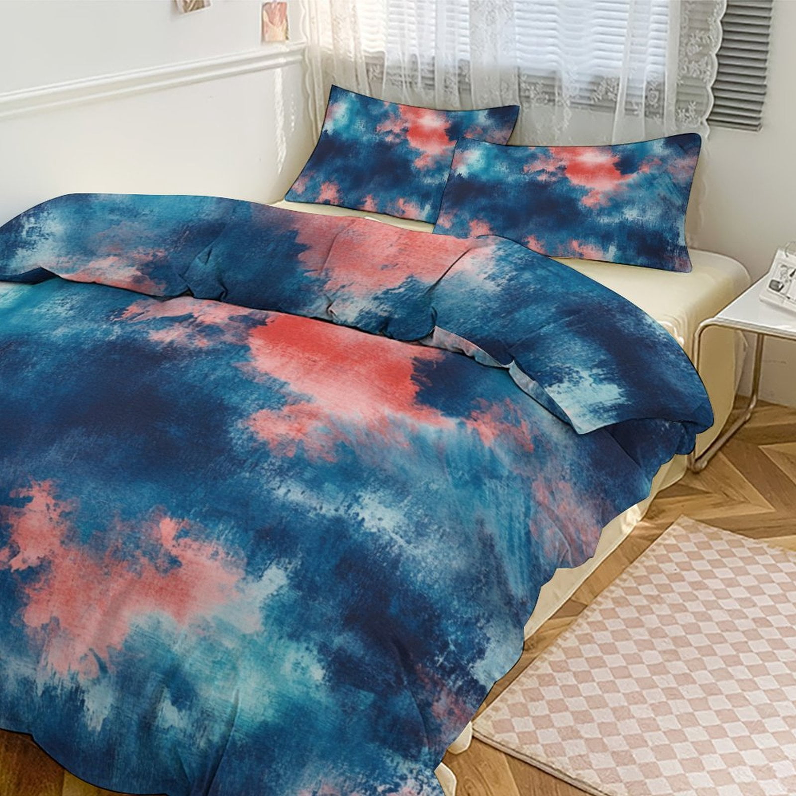 Colorful Tie Dye Vortex Bedding Sets Twin Duvet Cover 3 Piece Cute Bed ...