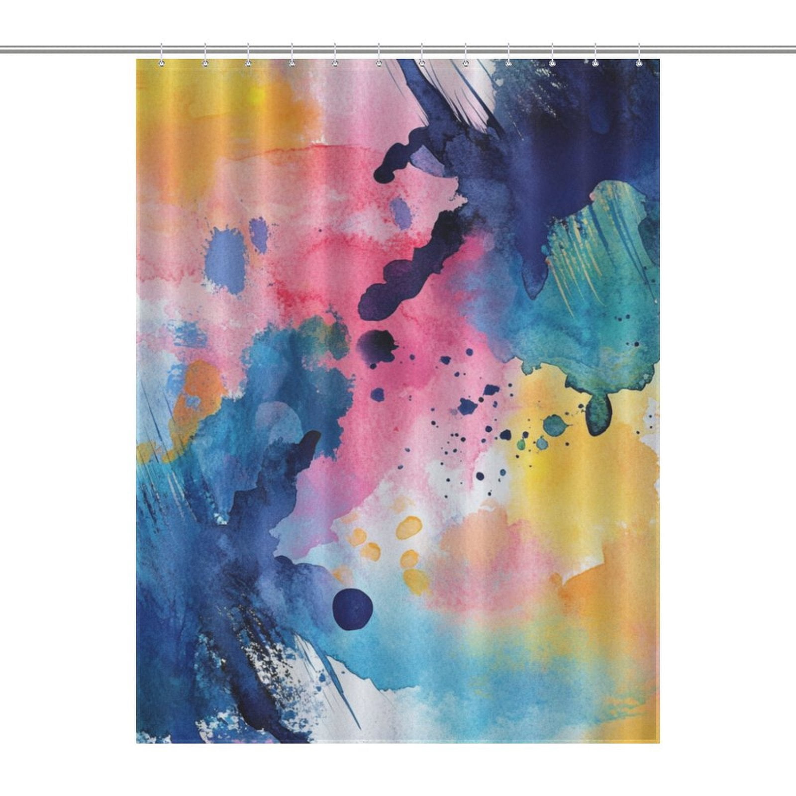 Colorful Tie Dye Vortex Cloth Fabric Bathroom Decor Set with Hooks ...