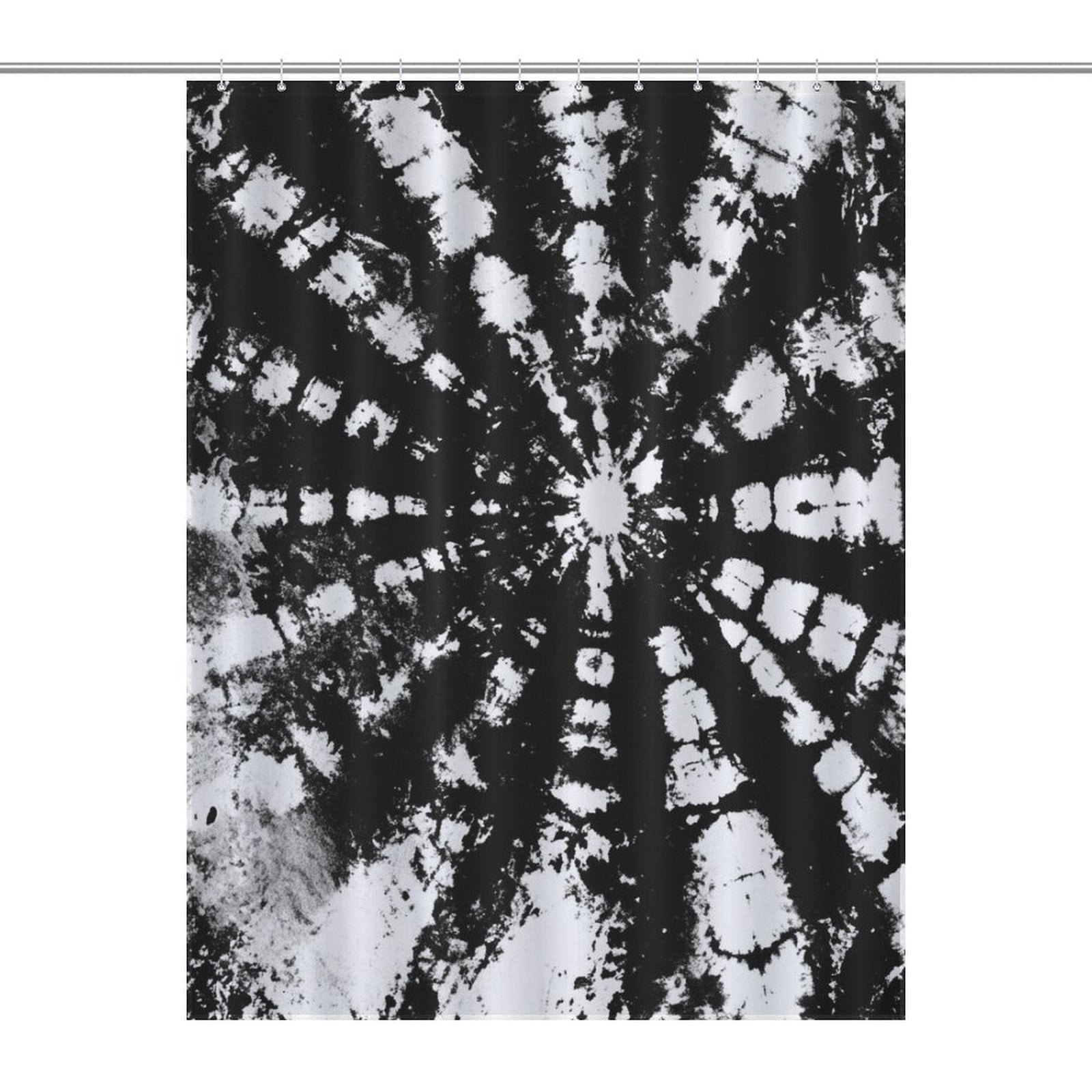 Colorful Tie Dye Vortex Cloth Fabric Bathroom Decor Set with Hooks ...