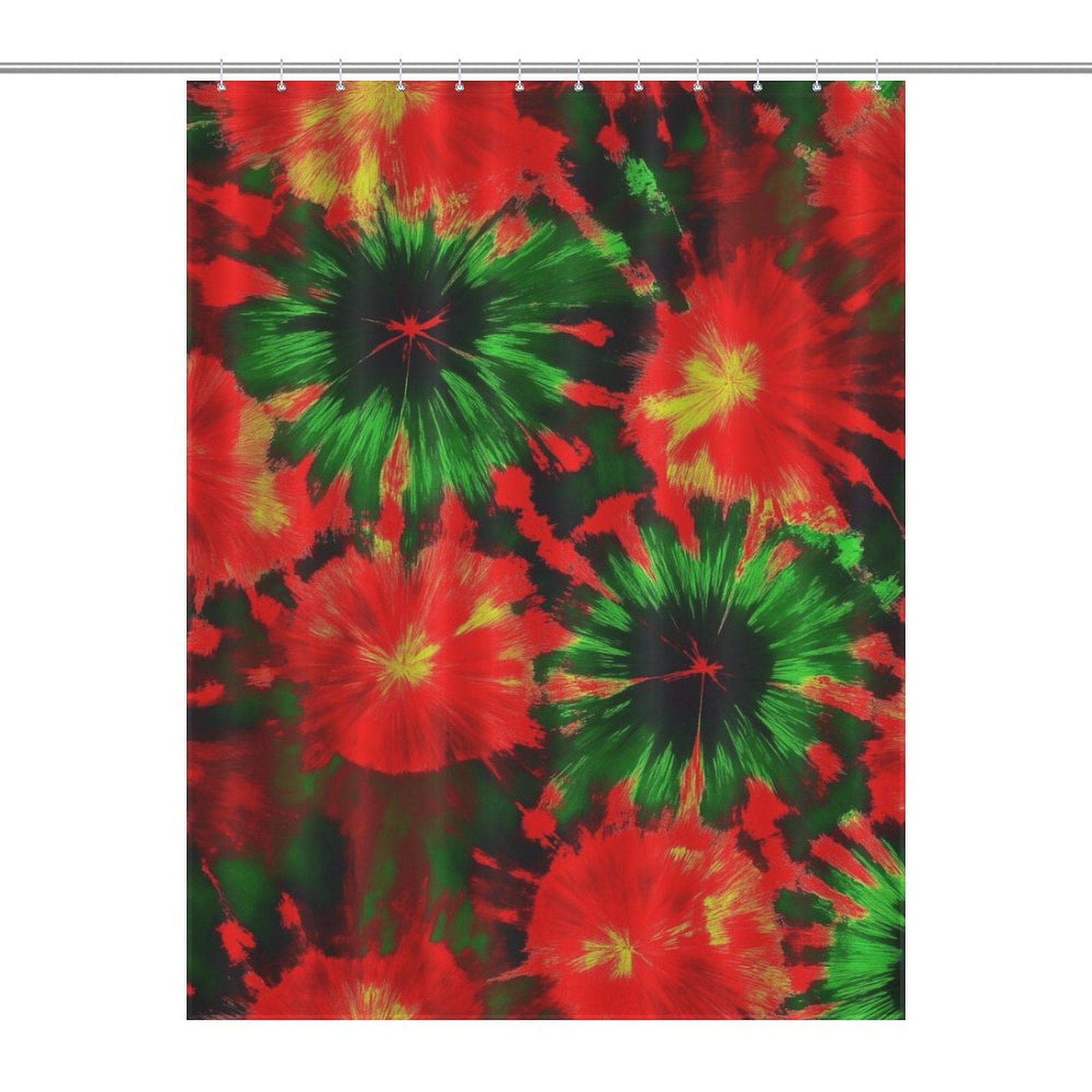 Colorful Tie Dye Vortex Cloth Fabric Bathroom Decor Set with Hooks ...