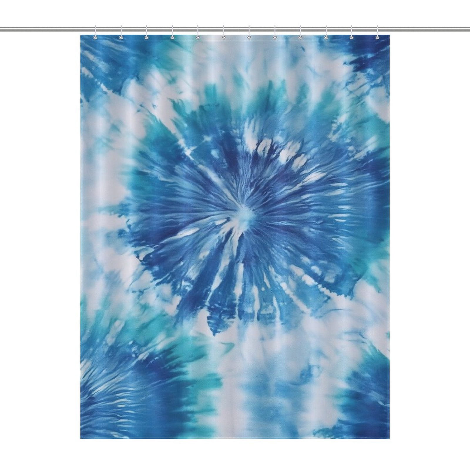 Colorful Tie Dye Vortex Cloth Fabric Bathroom Decor Set with Hooks ...