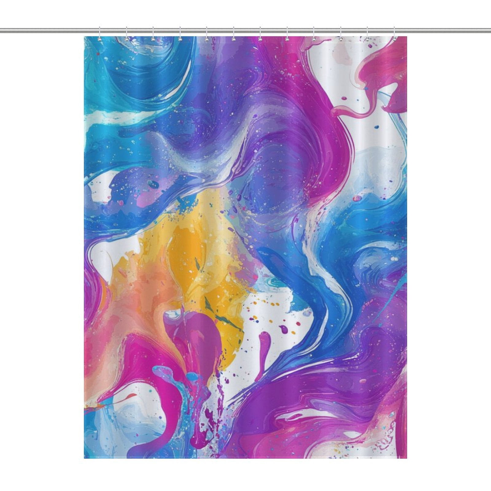 Colorful Tie Dye Vortex Cloth Fabric Bathroom Decor Set with Hooks ...