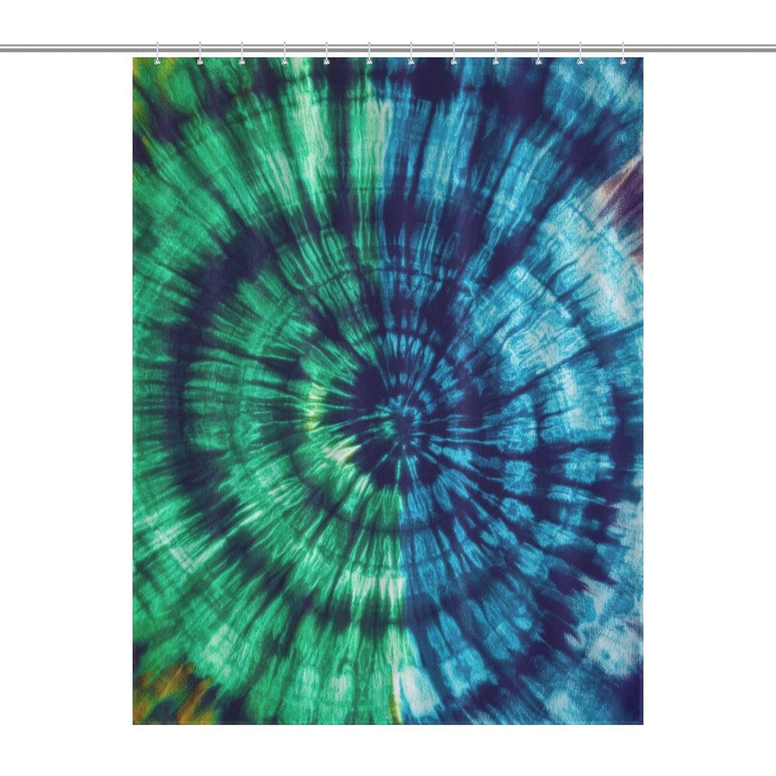 Colorful Tie Dye Vortex Cloth Fabric Bathroom Decor Set with Hooks ...