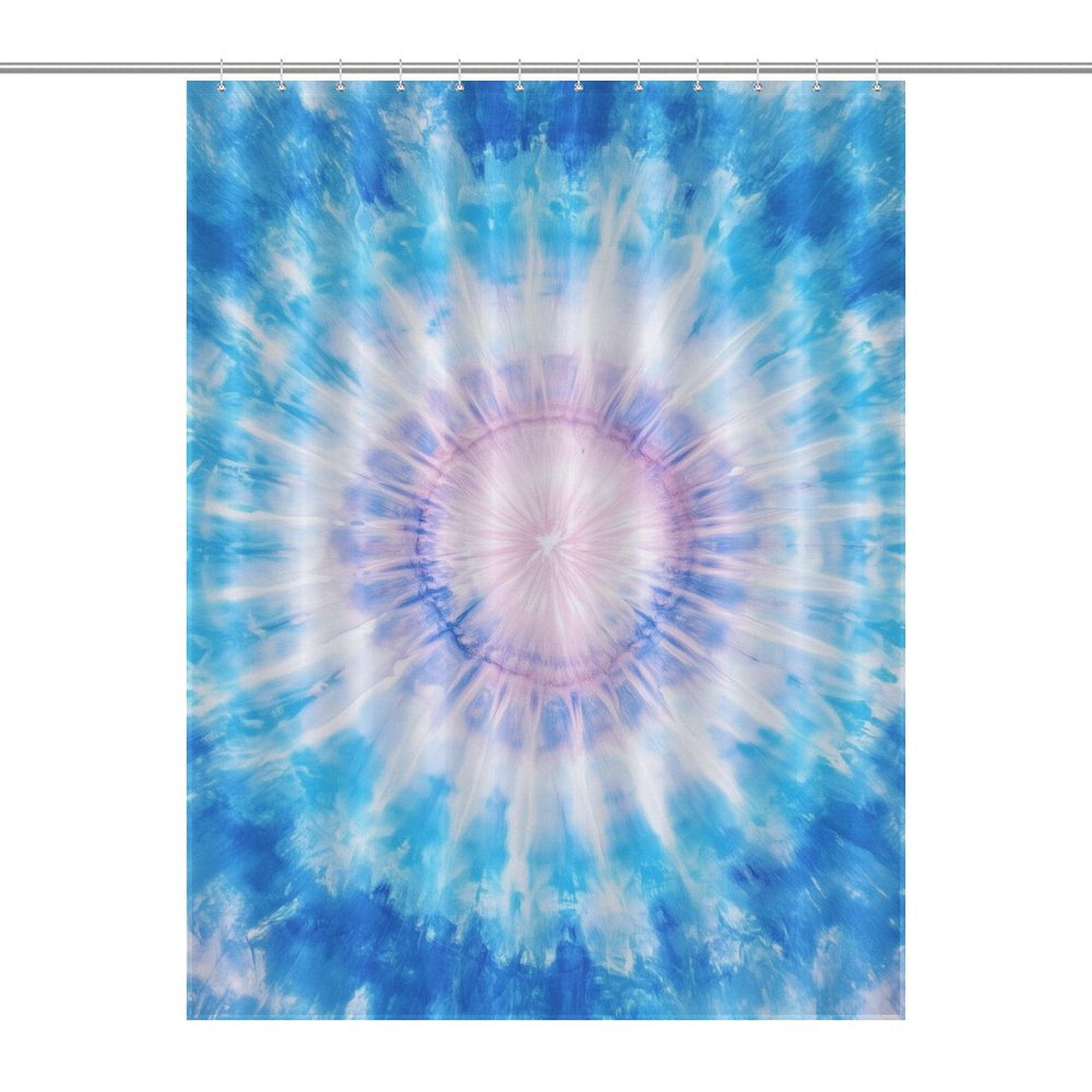 Colorful Tie Dye Vortex Cloth Fabric Bathroom Decor Set with Hooks ...
