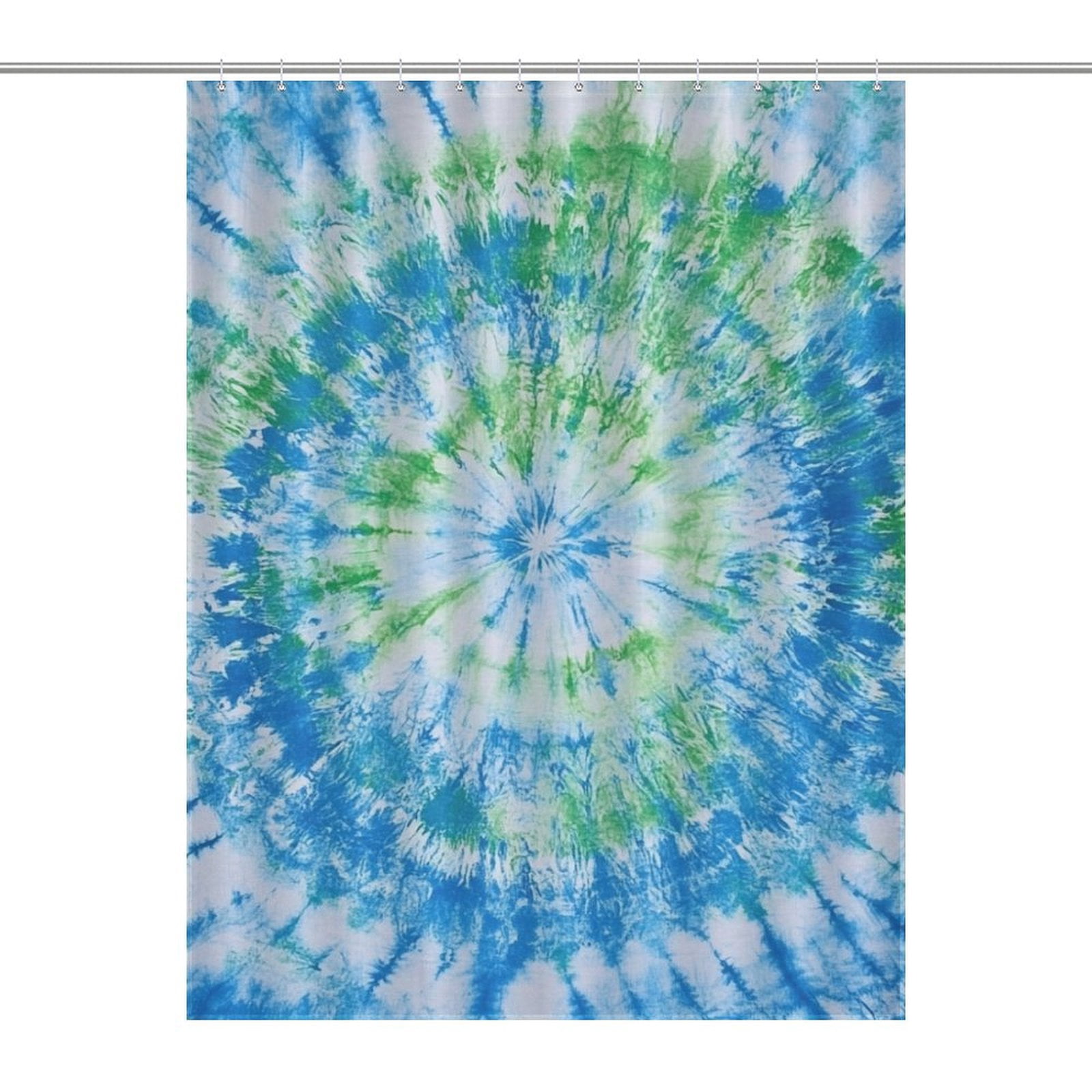 Colorful Tie Dye Vortex Cloth Fabric Bathroom Decor Set with Hooks ...
