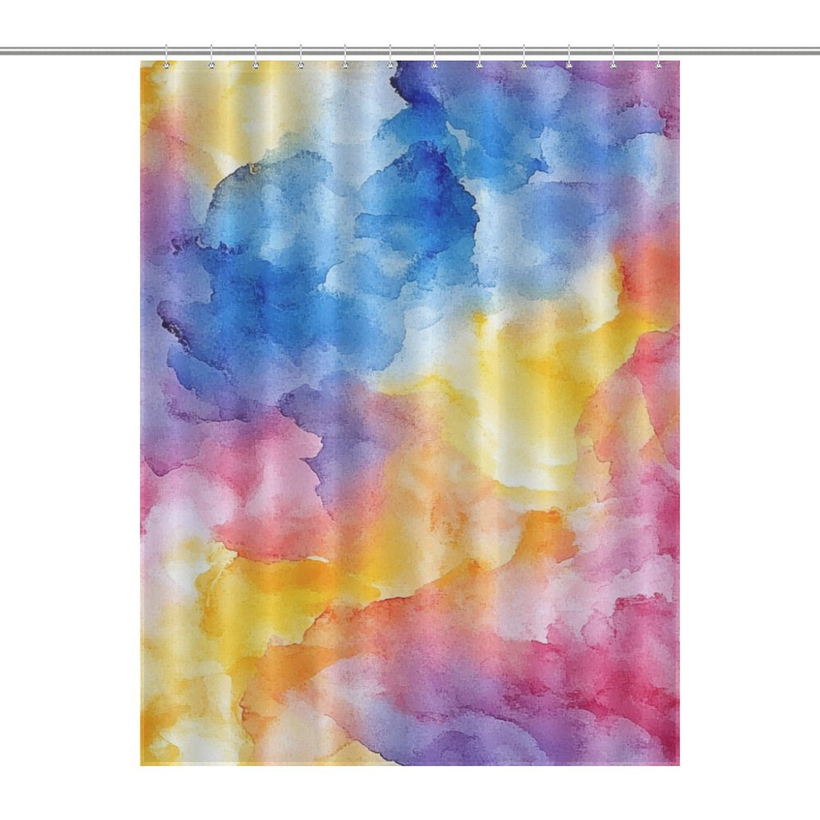 Colorful Tie Dye Vortex Cloth Fabric Bathroom Decor Set with Hooks ...