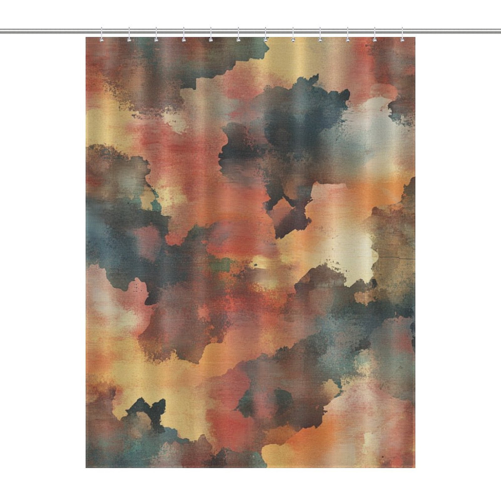 Colorful Tie Dye Vortex Cloth Fabric Bathroom Decor Set with Hooks ...