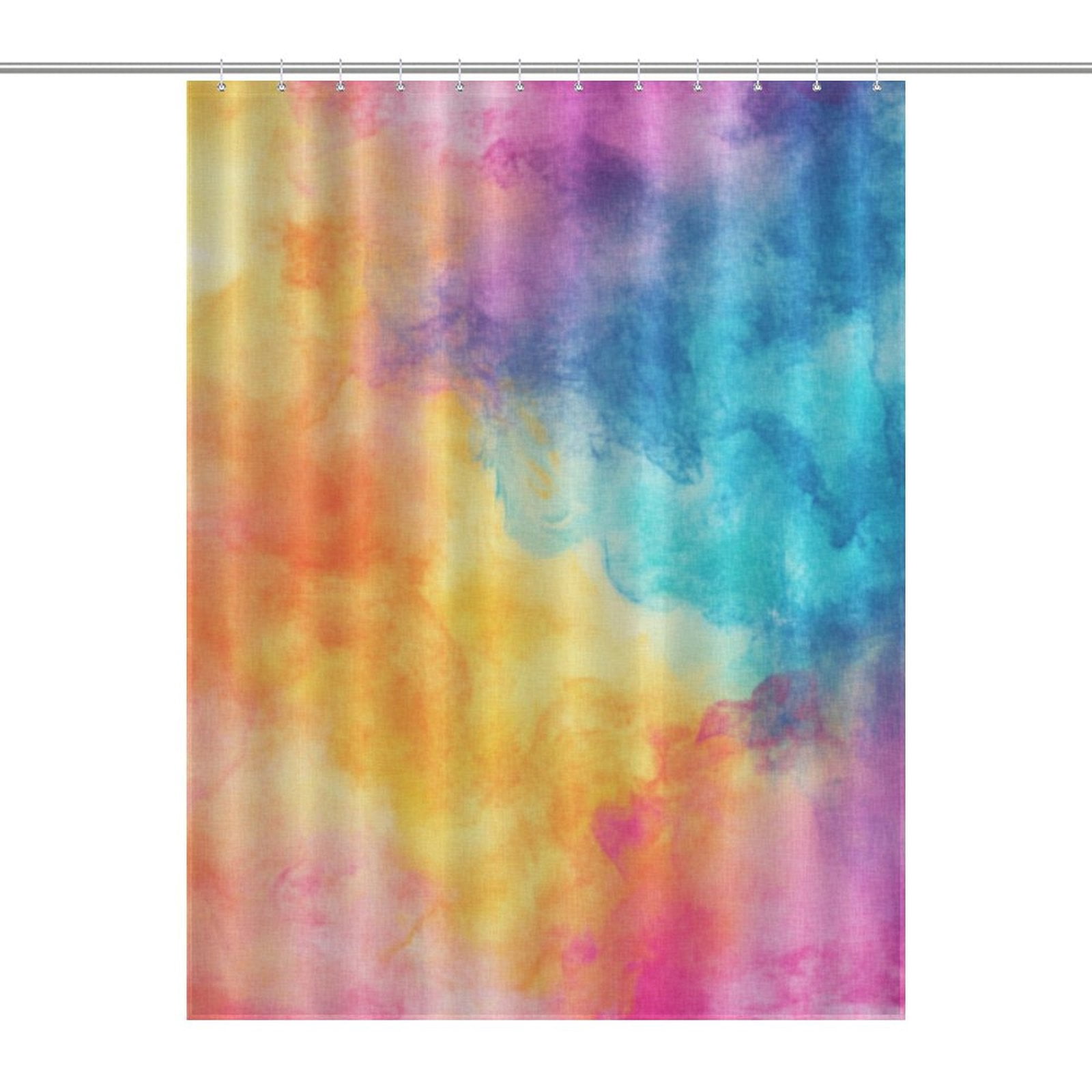 Colorful Tie Dye Vortex Cloth Fabric Bathroom Decor Set with Hooks ...