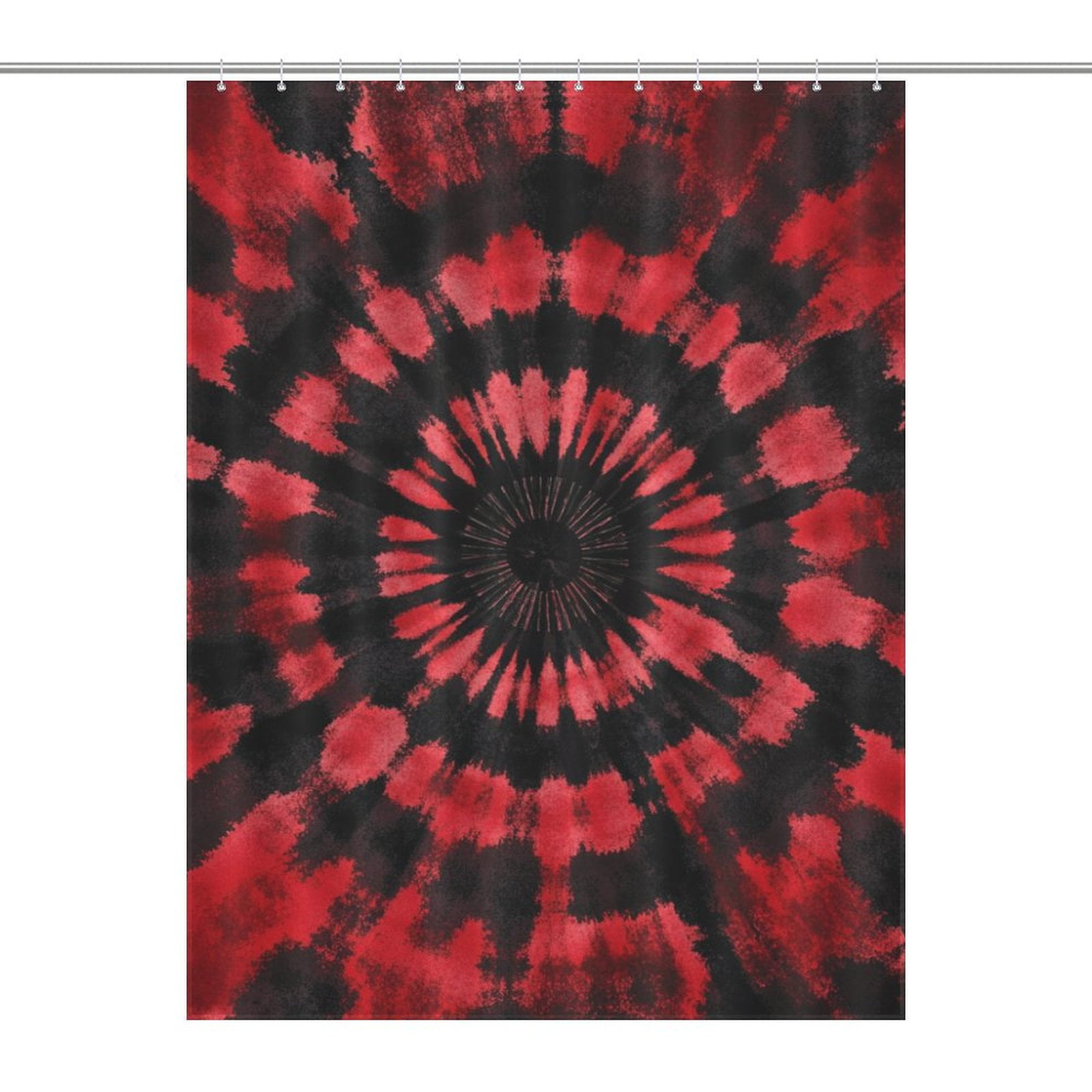 Colorful Tie Dye Vortex Cloth Fabric Bathroom Decor Set with Hooks ...