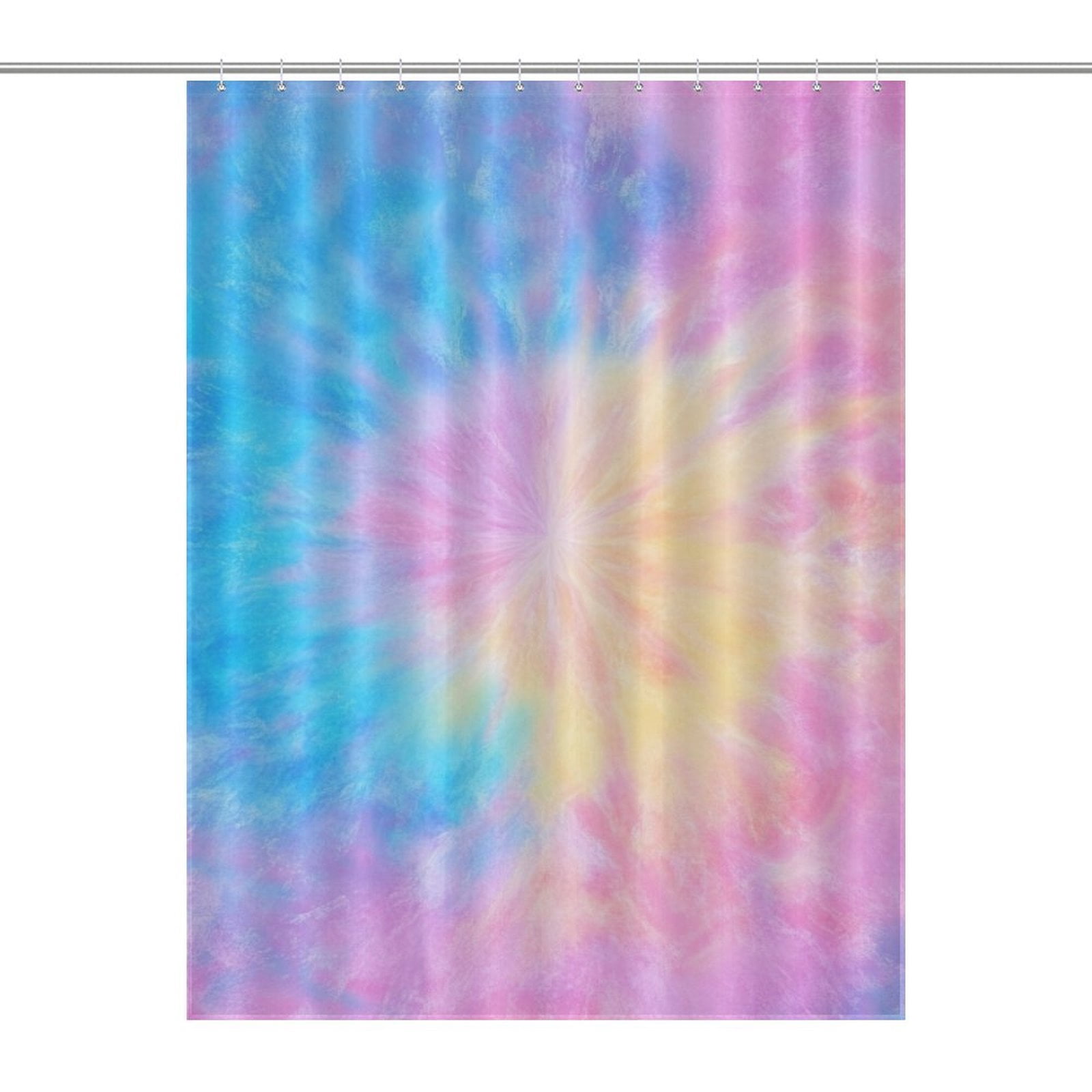 Colorful Tie Dye Vortex Cloth Fabric Bathroom Decor Set with Hooks ...