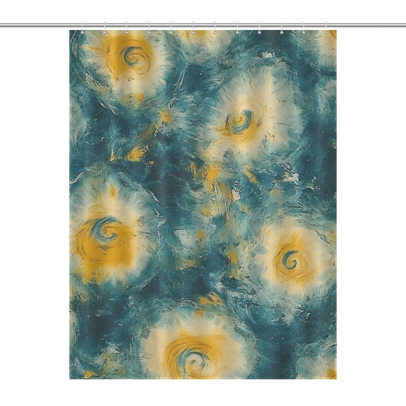 Colorful Tie Dye Vortex Cloth Fabric Bathroom Decor Set with Hooks ...