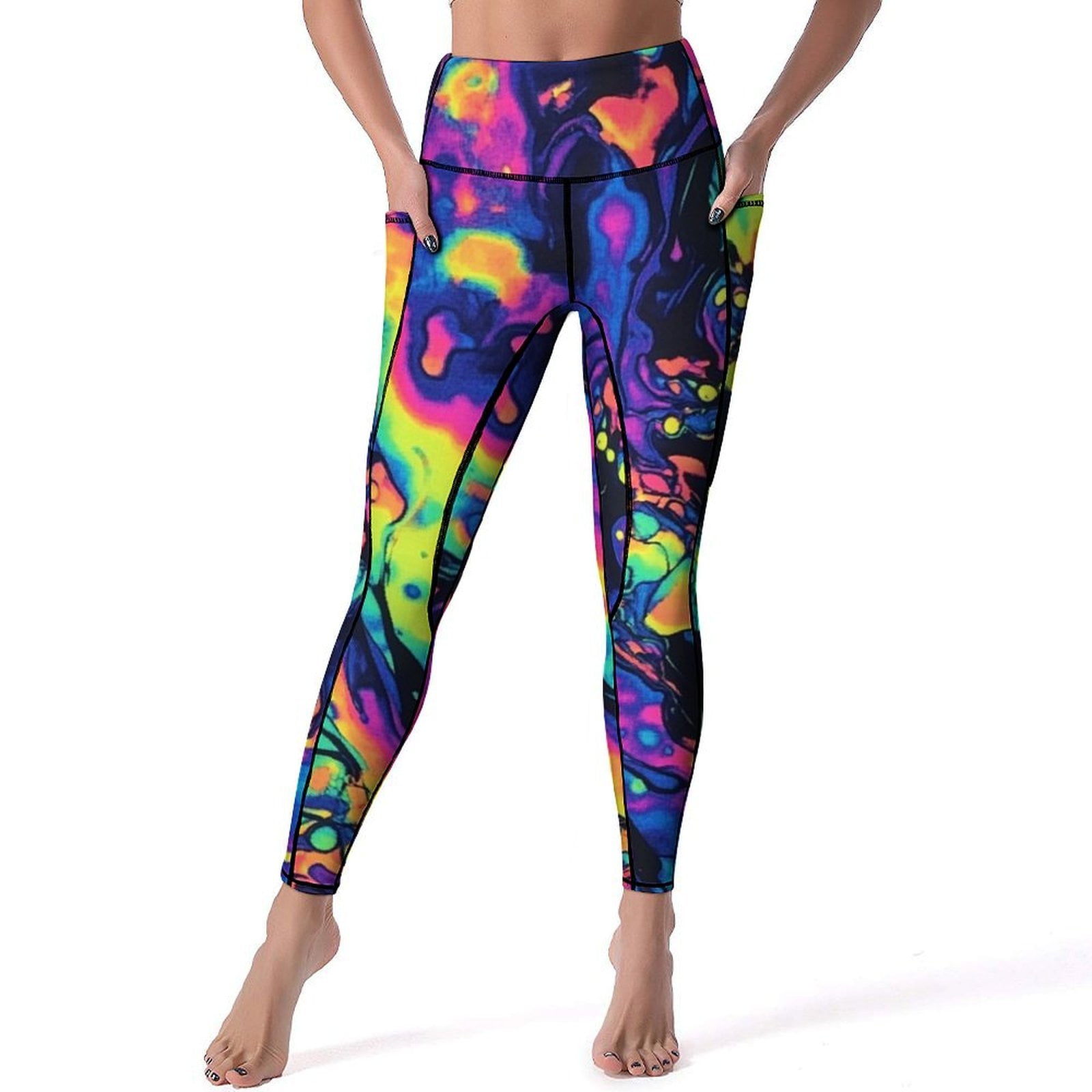Colorful Tie Dye Vortex High Waisted Leggings for Women No See Through Tummy Control Buttery ...