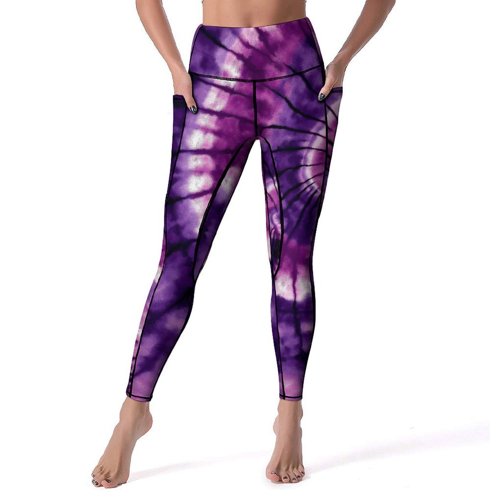 Colorful Tie Dye Vortex High Waisted Leggings for Women No See Through Tummy Control Buttery ...