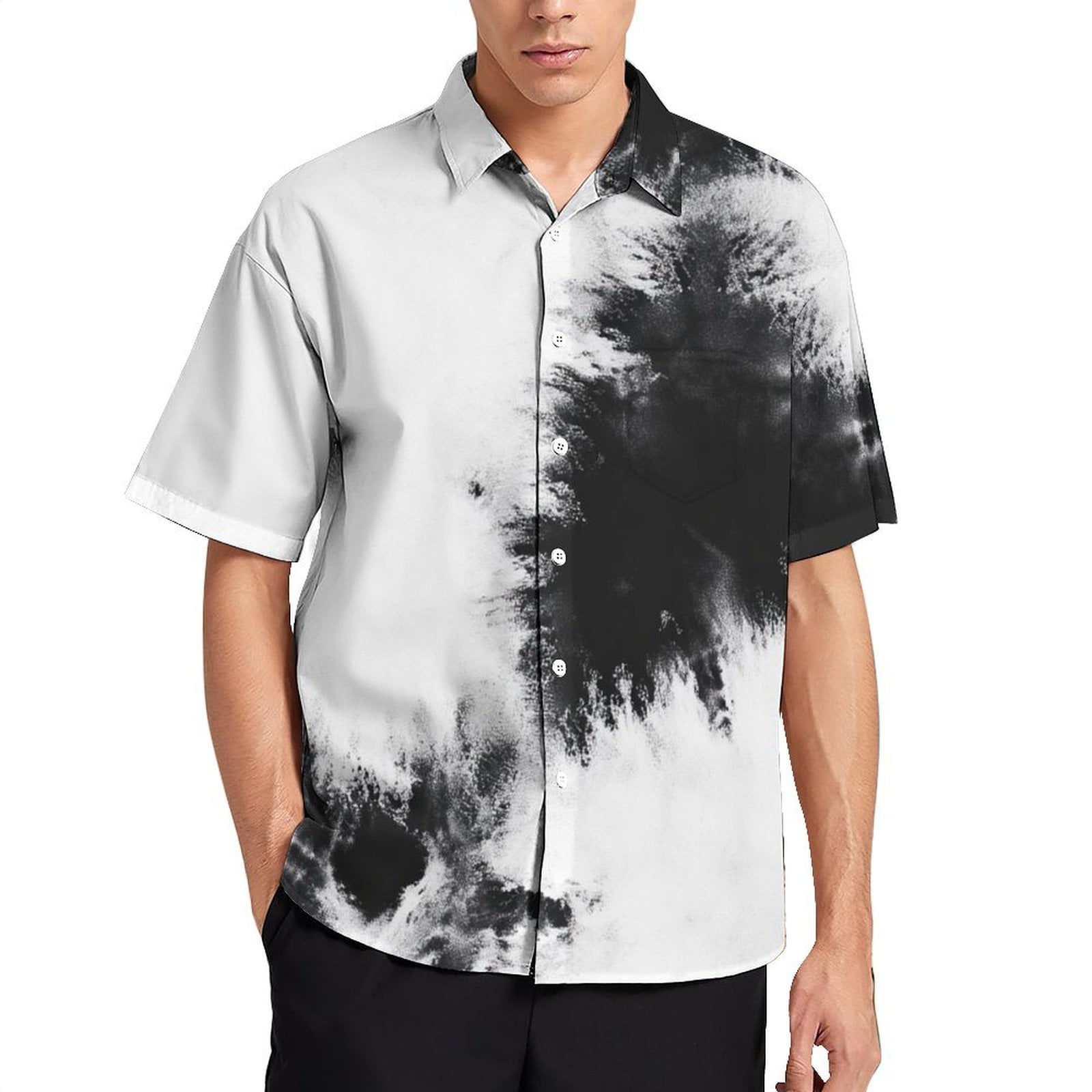 Colorful Tie Dye Vortex Men's Shirt Short Sleeves Printed Button Down Summer Shirts - Walmart.com