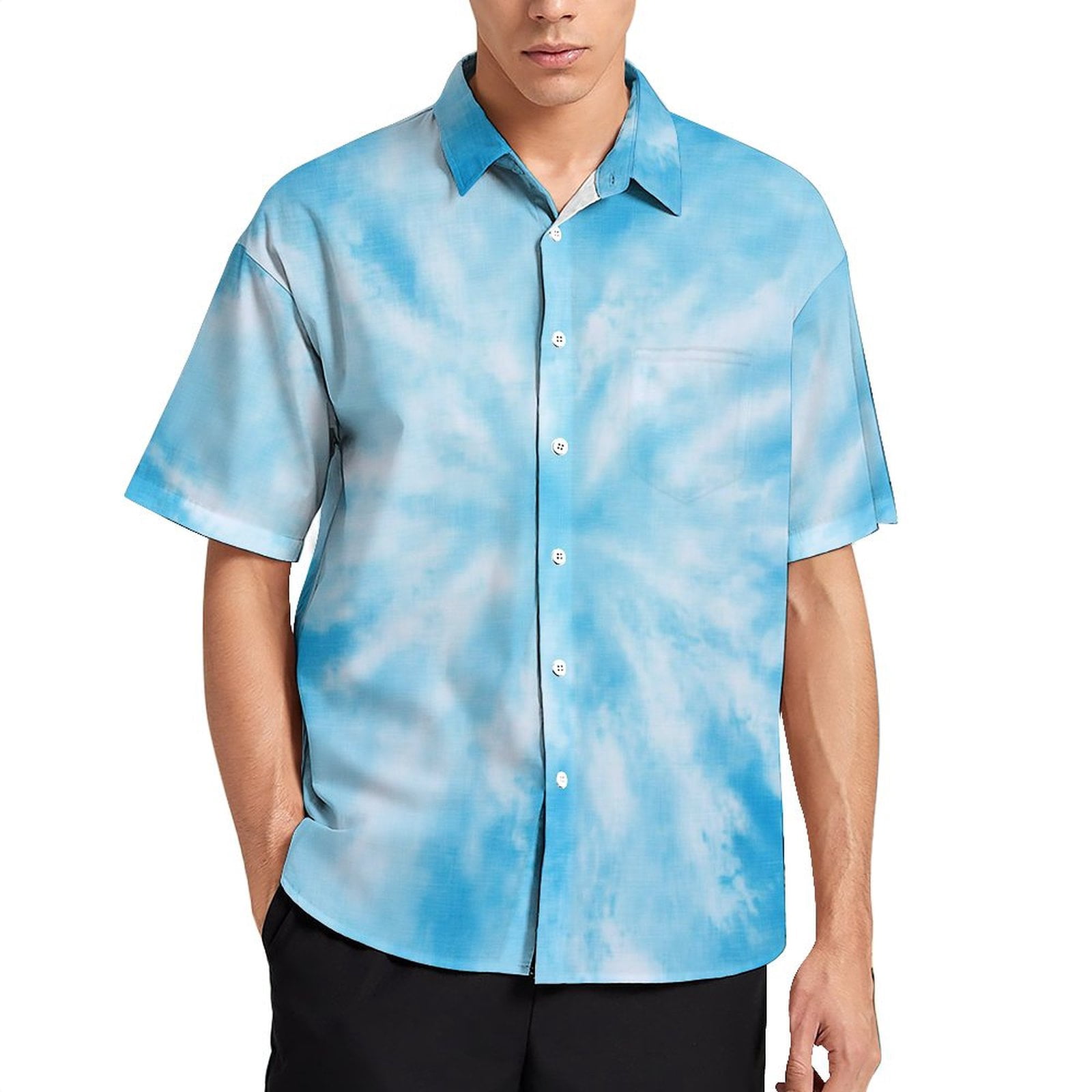 Colorful Tie Dye Vortex Men's Shirt Short Sleeves Printed Button Down ...