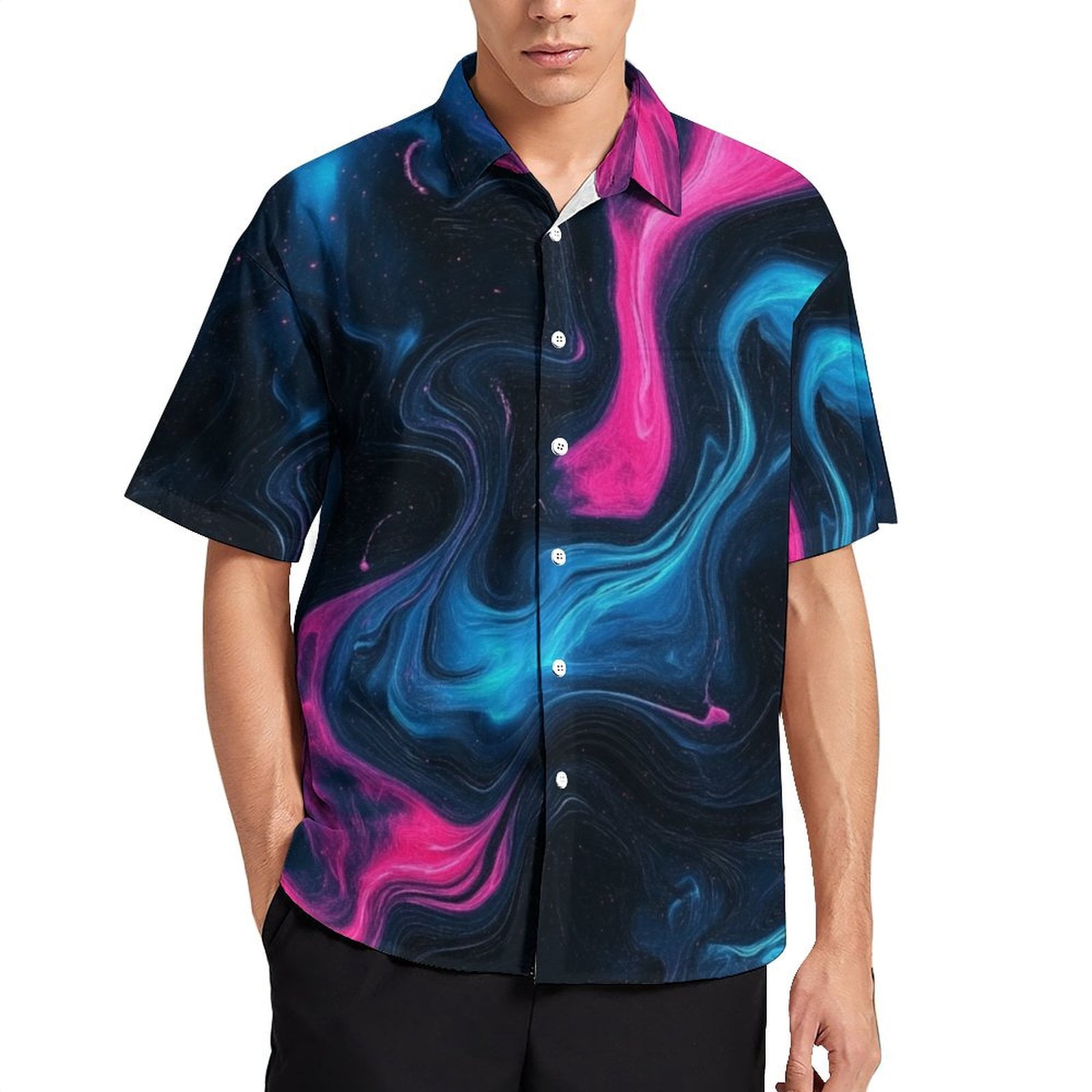 Colorful Tie Dye Vortex Men's Shirt Short Sleeves Printed Button Down ...