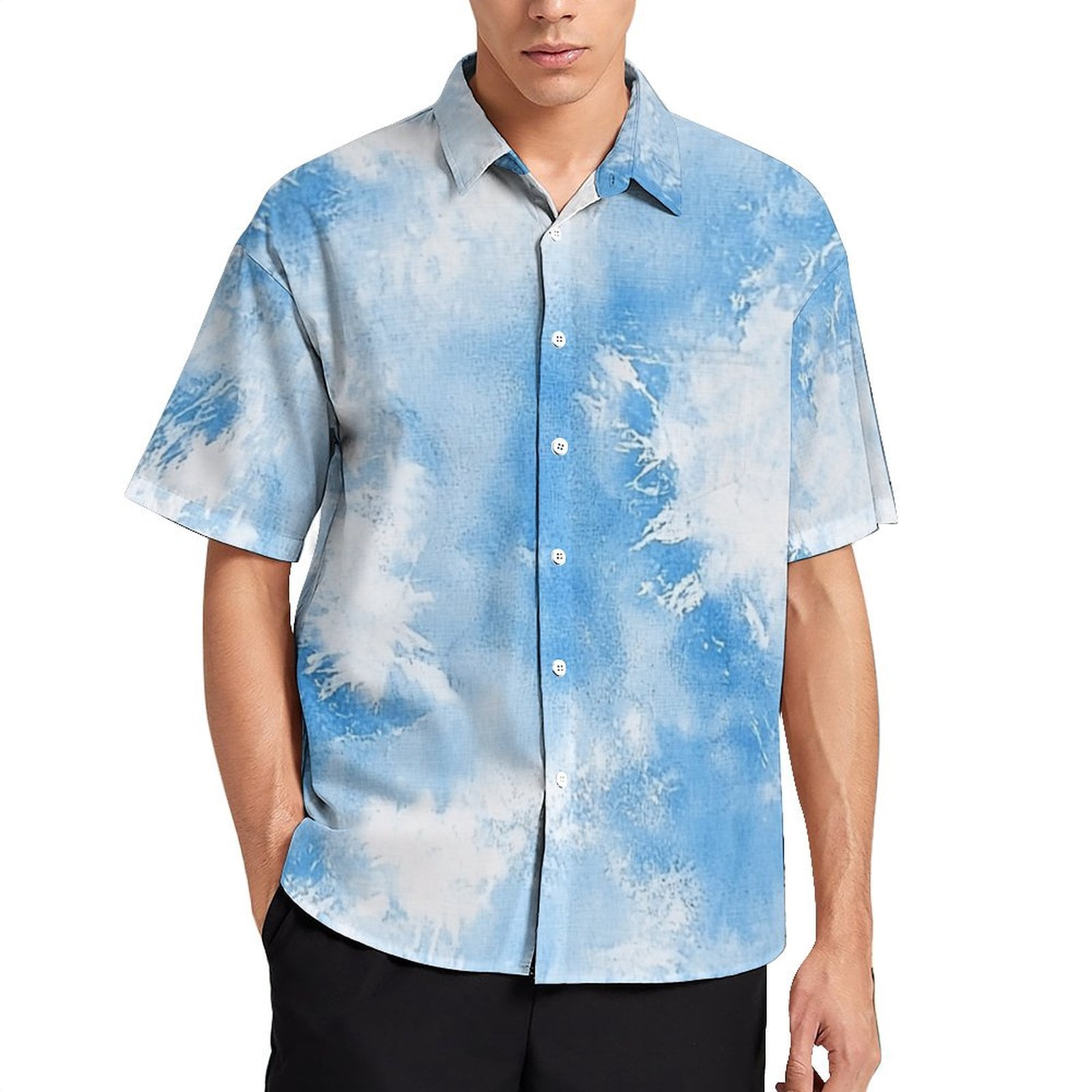 Colorful Tie Dye Vortex Men's Shirts Short Sleeve Casual Shirts Button ...