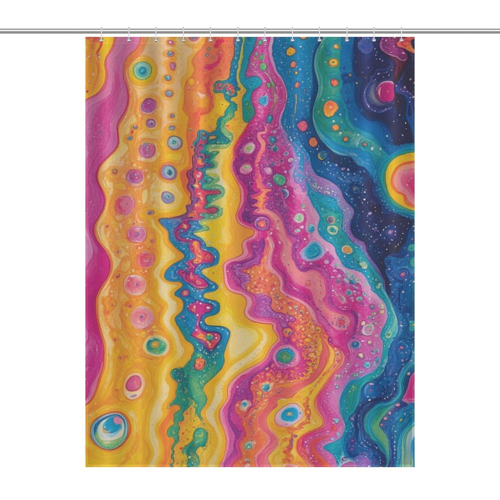 Colorful Tie Dye Vortex Shower Curtain , Enchanted Forest Scenic Bathroom Decor Sets, Waterproof ...
