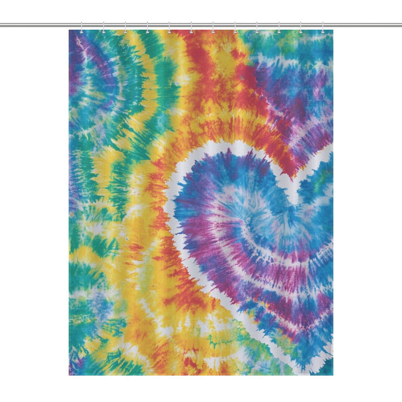 Colorful Tie Dye Vortex Shower Curtains - Bath Shower Curtain Set with ...