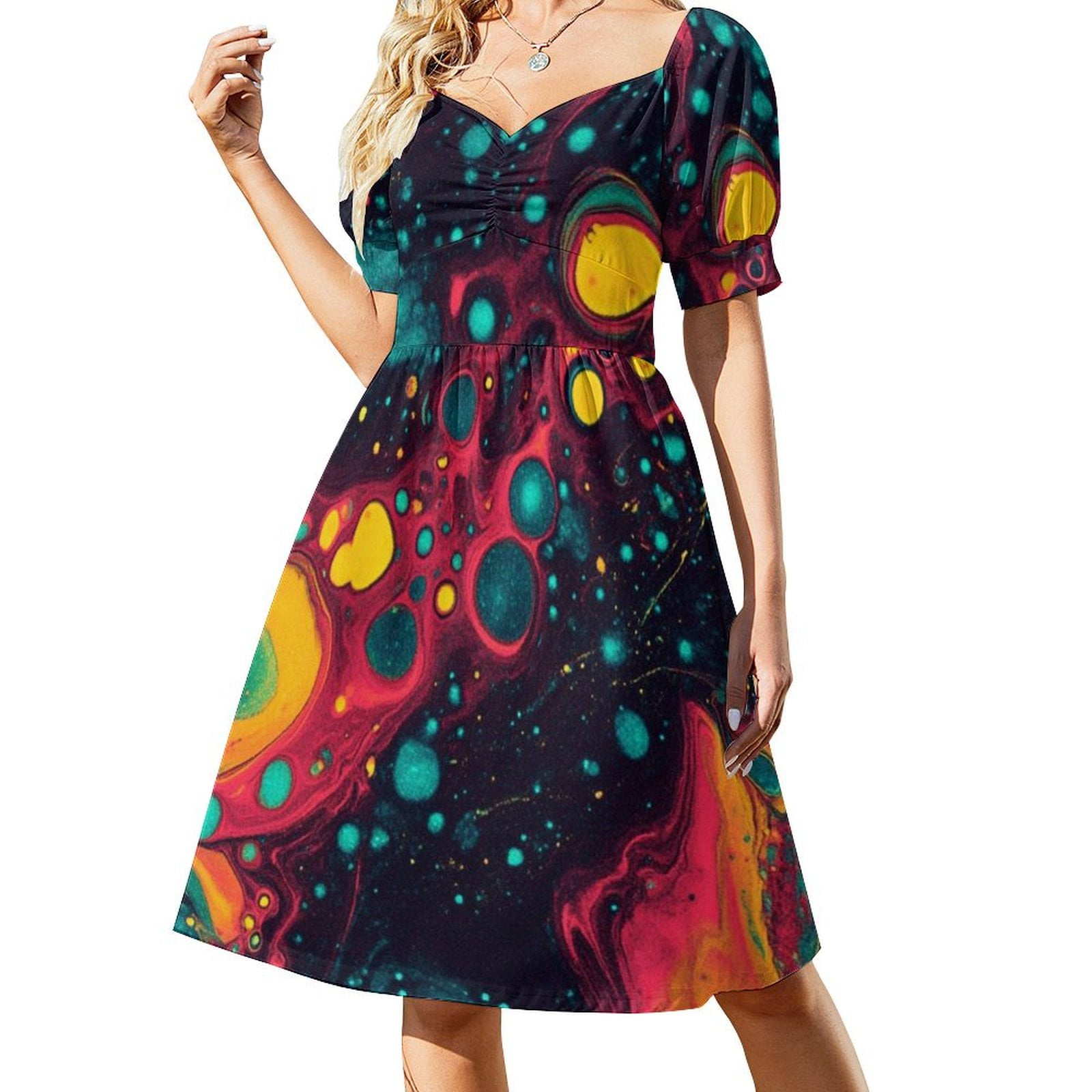Colorful Tie Dye Vortex Summer Dresses for Women Beach Boho - Walmart.com