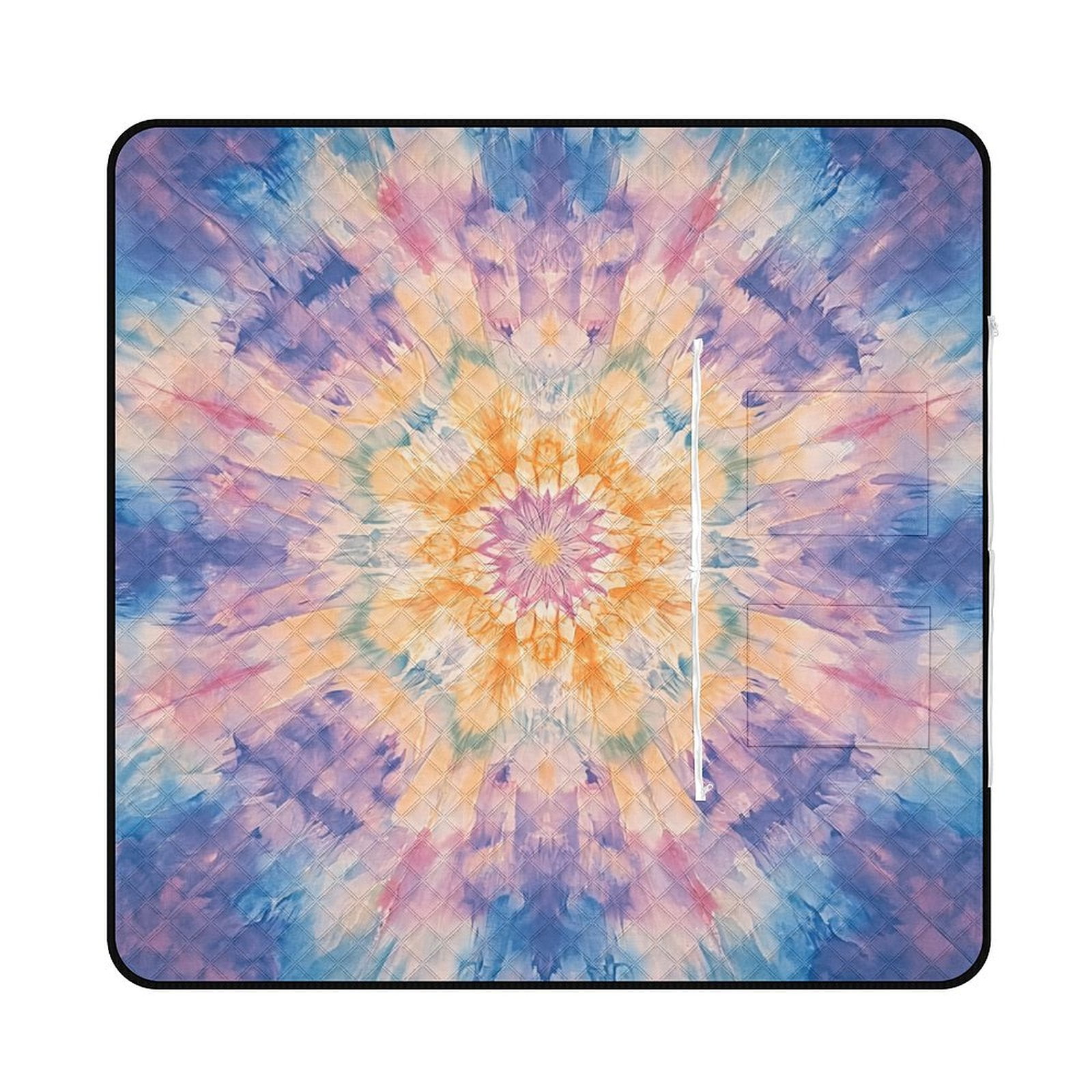 Colorful Tie Dye Vortex Waterproof Picnic Blanket with Foldable Zipper ...