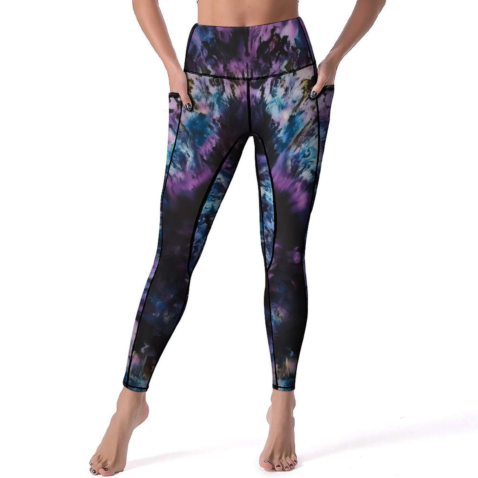 Colorful Tie Dye Vortex Women's High Waisted Yoga Pants with Pockets ...