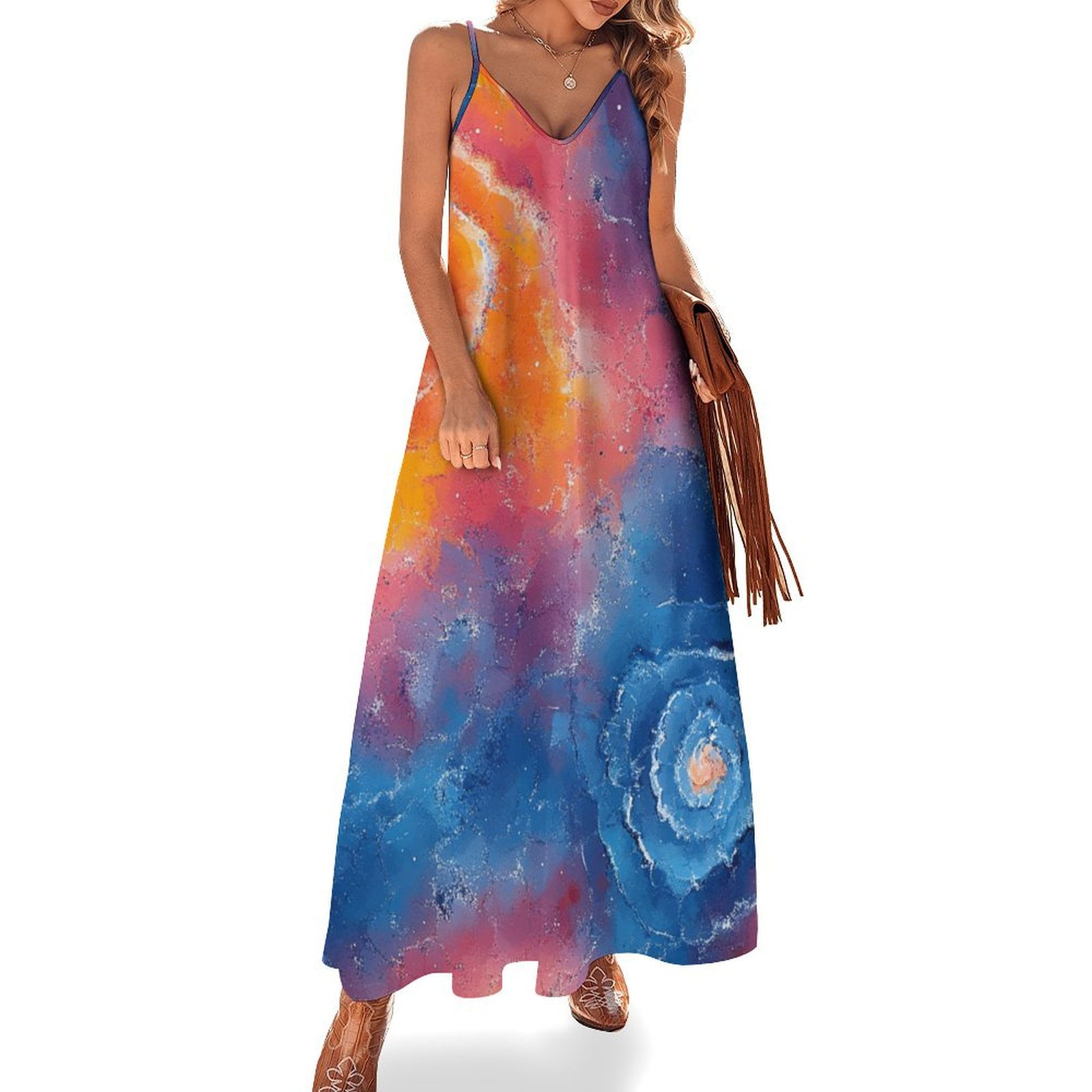 Colorful Tie Dye Vortex Women's Summer Dresses 2025 Beach Casual ...