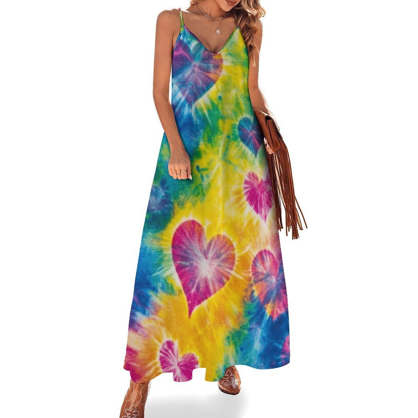 Colorful Tie Dye Vortex Women's Summer Dresses 2025 Beach Casual ...